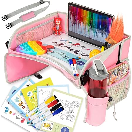 Amazon.com: Kids Travel Tray 17 x 12.5 inches w/Dry Erase Board - Car ...