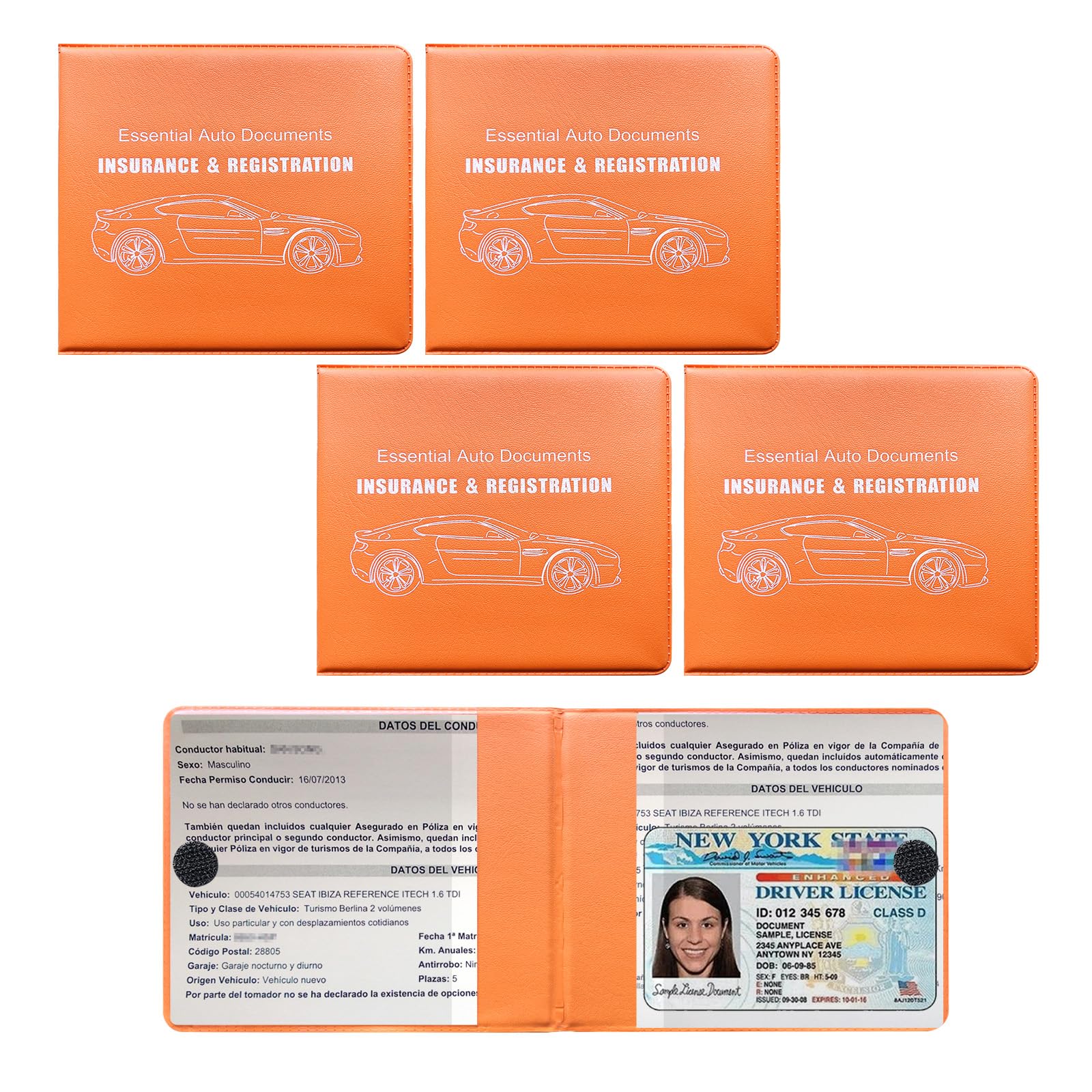 Snapklik.com : Suvnie 4 PCS Car Registration And Insurance Holder ...