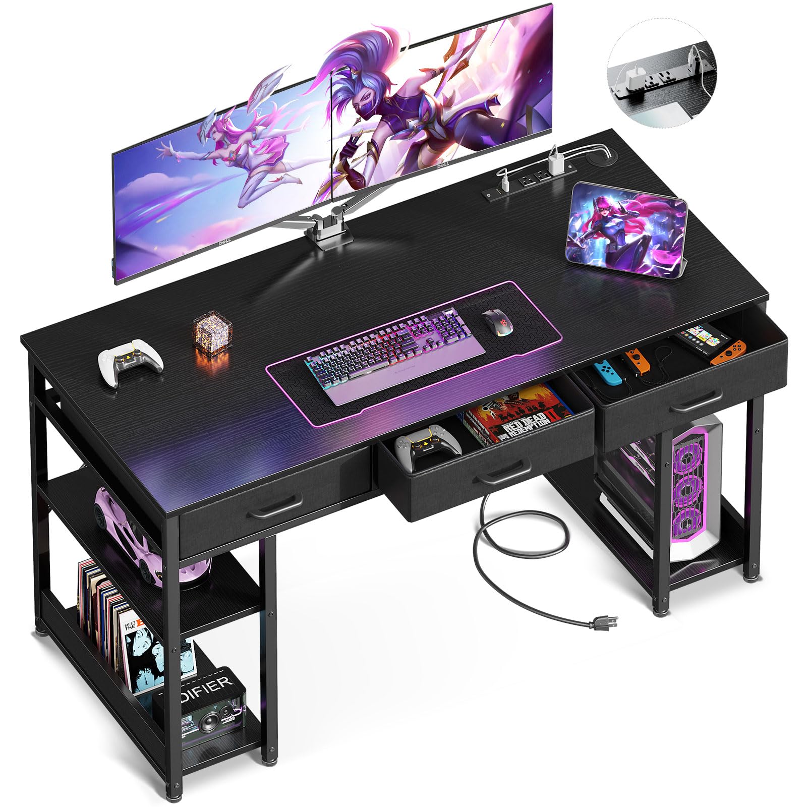 Snapklik.com : AODK 55 Inch Gaming Desk
