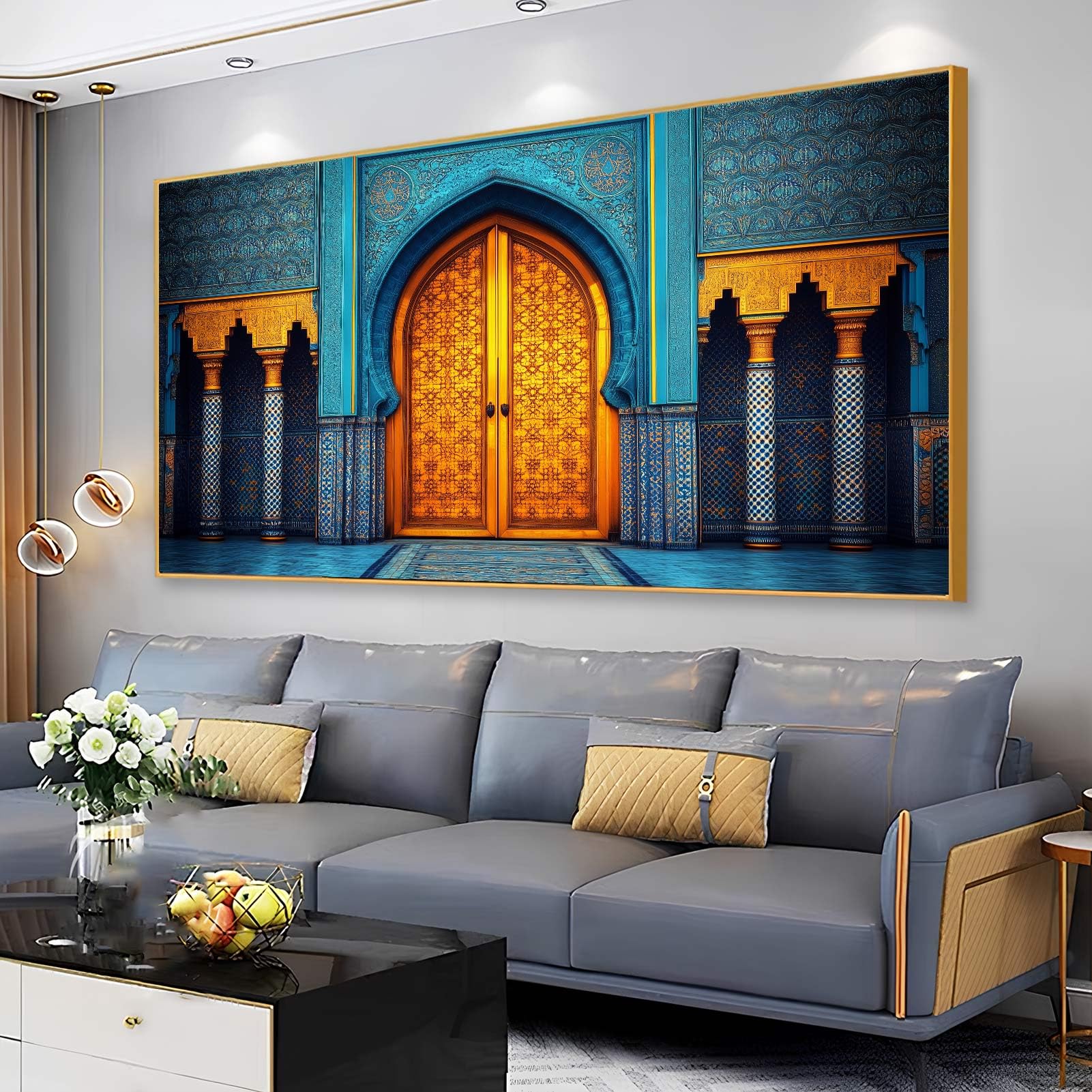 Amazon.com: Islamic Canvas Wall Art, Moroccan Arch Canvas Wall Art ...