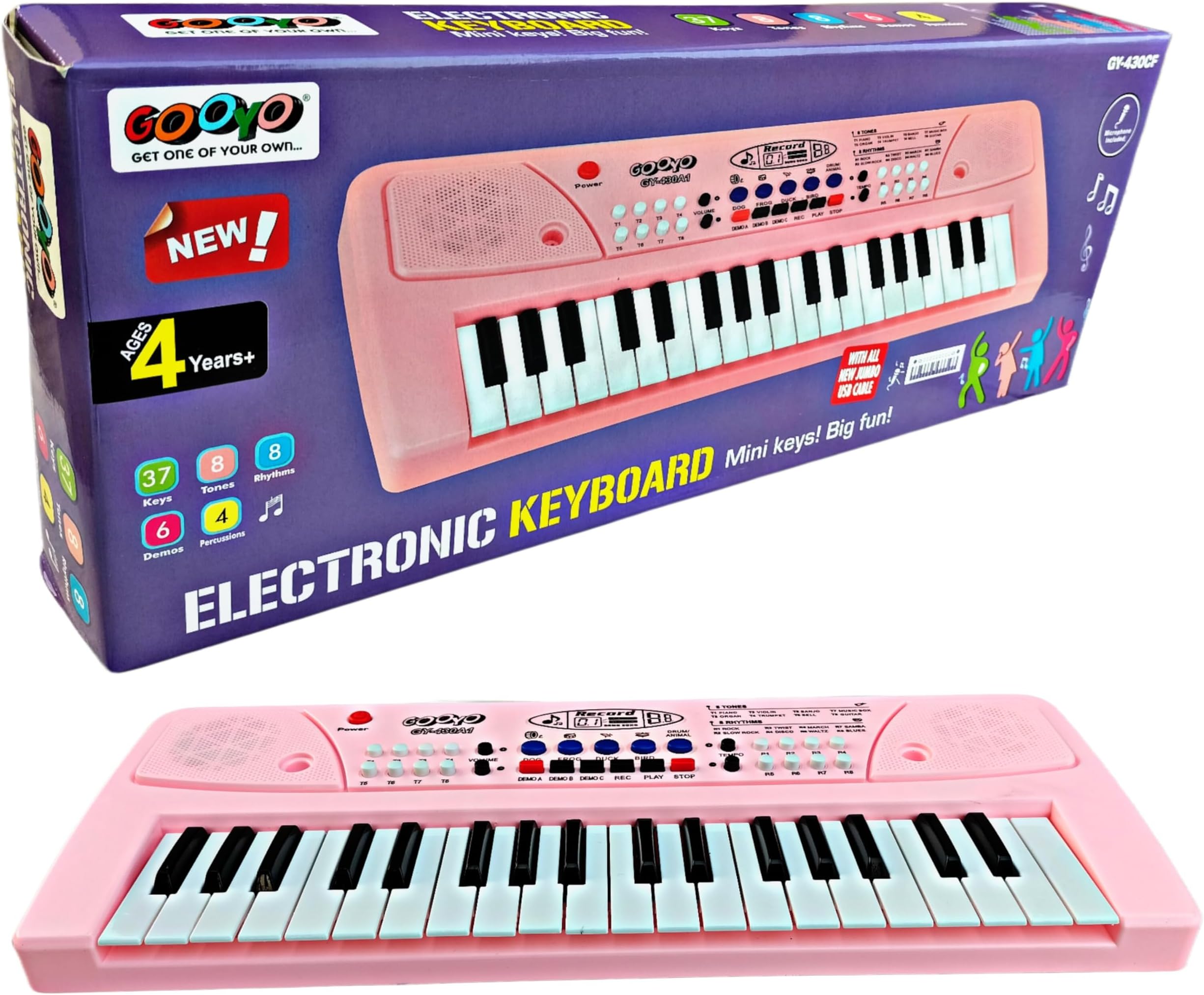 Buy Ruhani 37 Key Piano Keyboard Musical Toy with Mic & USB Charger for ...