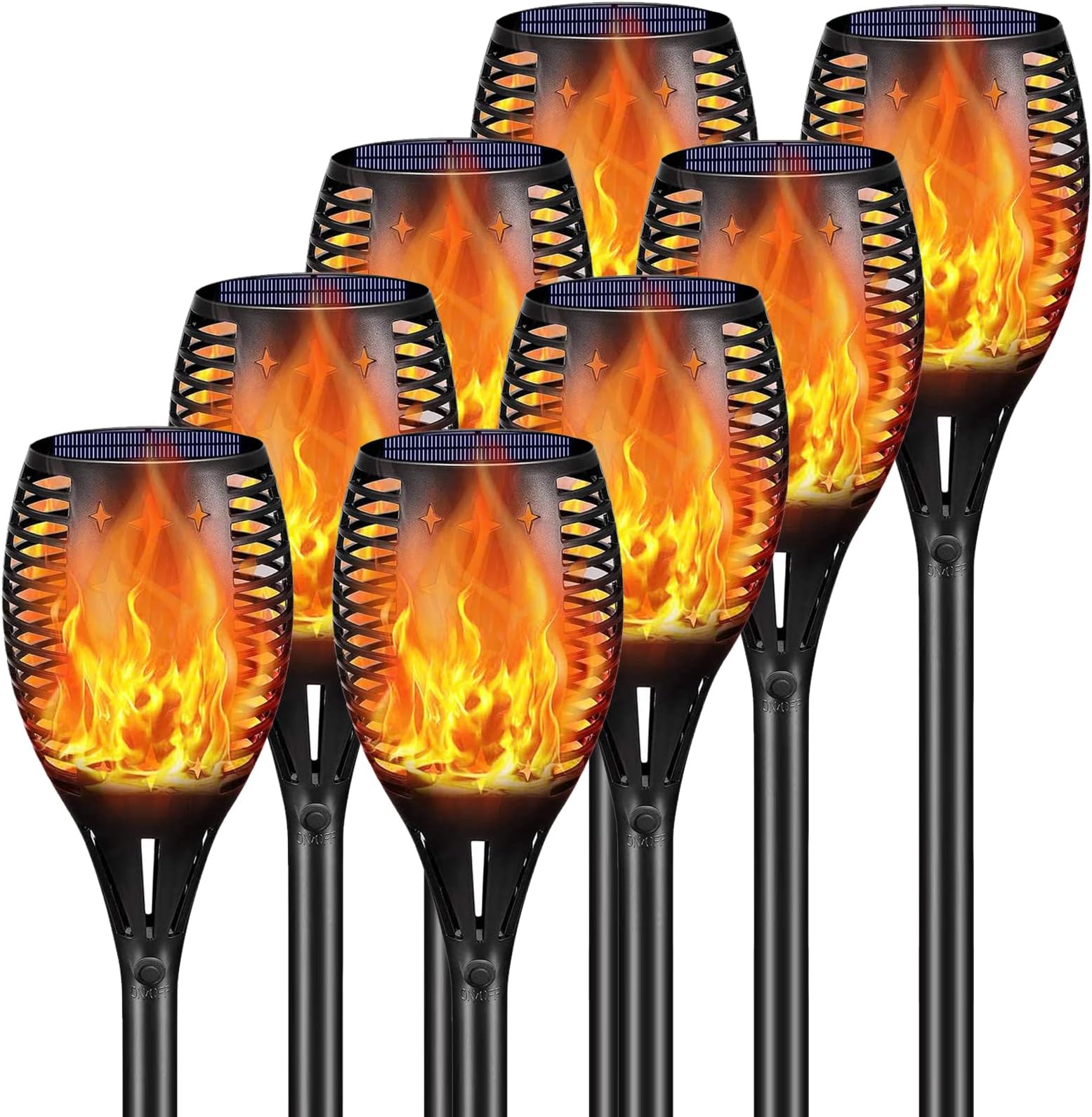 Permande Upgraded Solar Flame Lights Outdoor, 3 Options Solar Torch ...