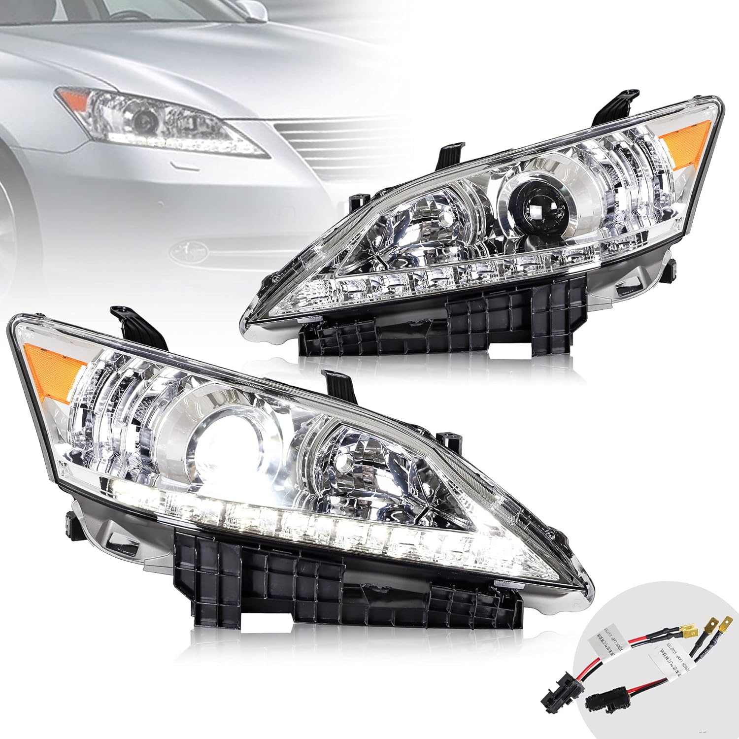 Amazon.com: VLAND Projector Headlights for [Lexus ES350 2010 2011 2012 ...
