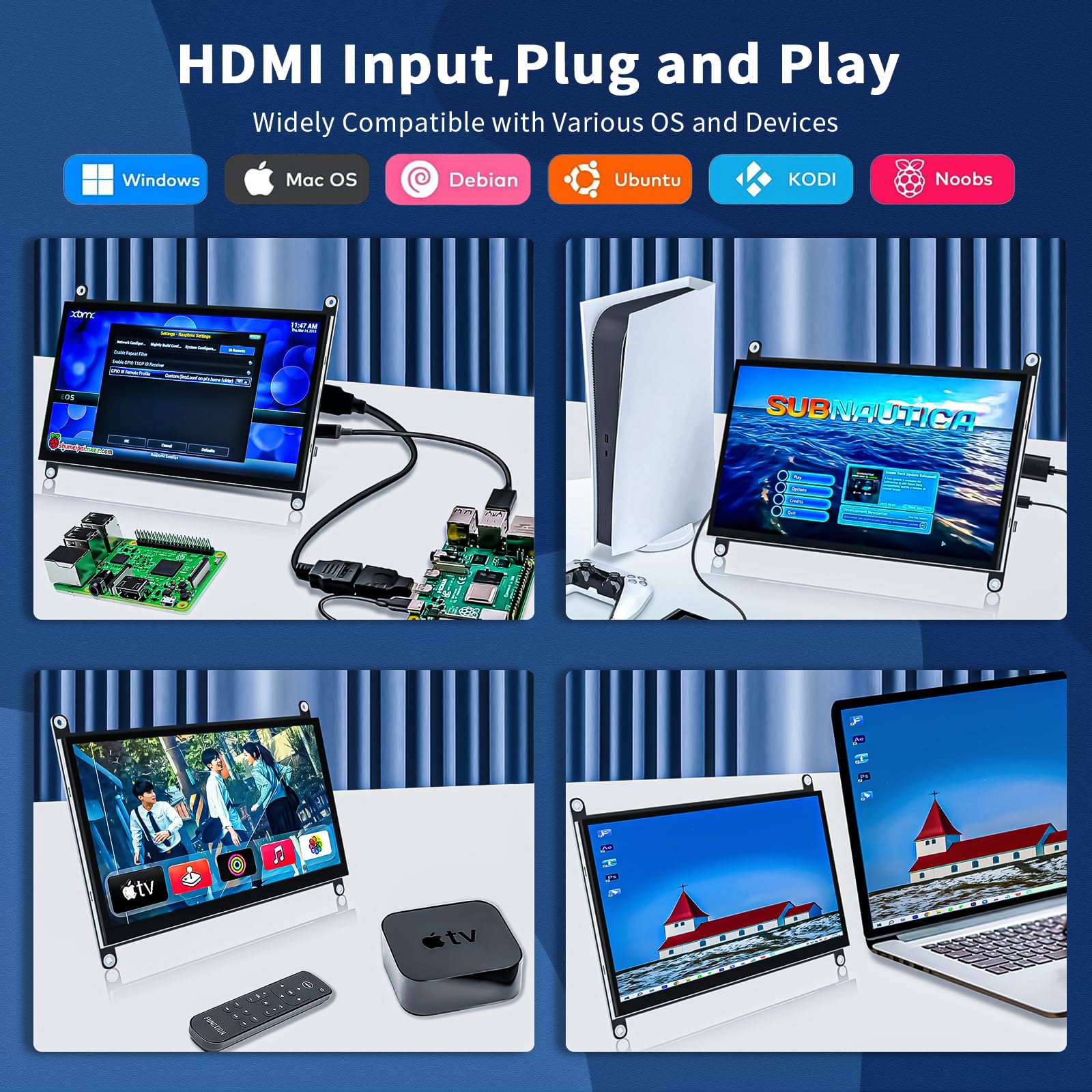 Snapklik.com : HMTECH 7 Inch Raspberry Pi Screen Touchscreen Monitor ...