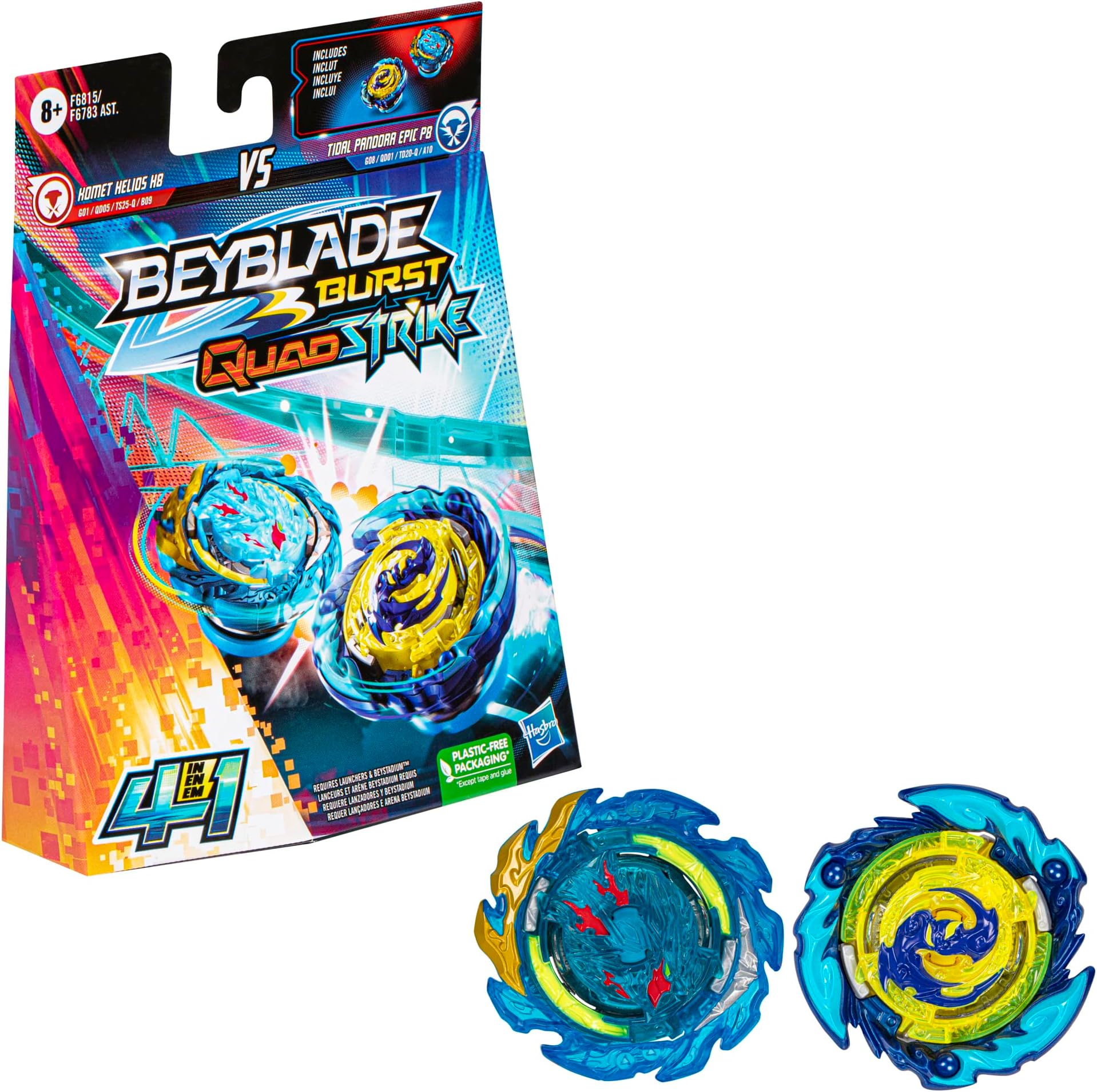 Buy Beyblade Burst QuadStrike Komet Helios H8 and Tidal Pandora Epic P8 ...