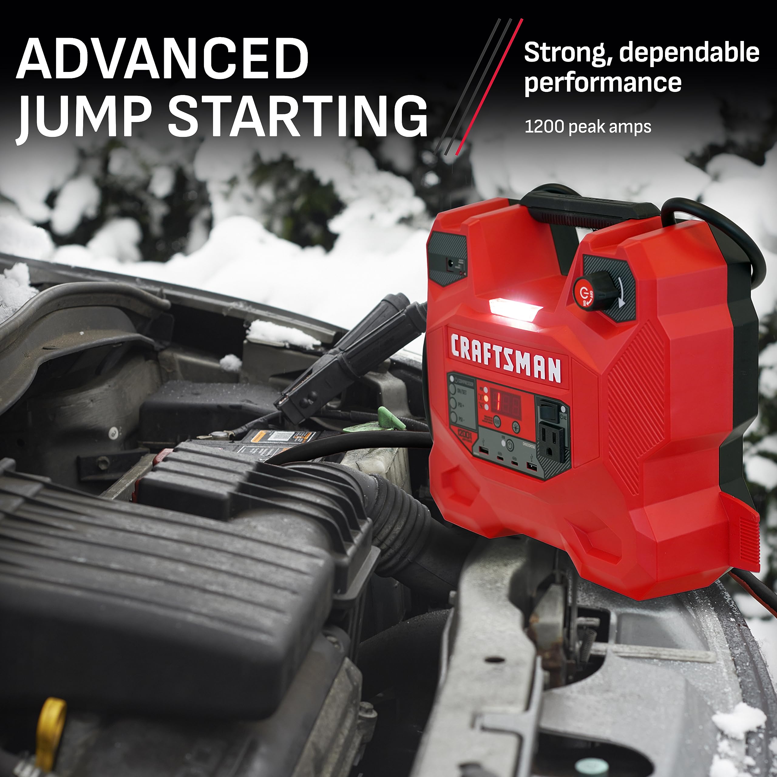 Snapklik.com : CRAFTSMAN CMXCESM256 1200 Peak Amp Jump Starter And ...