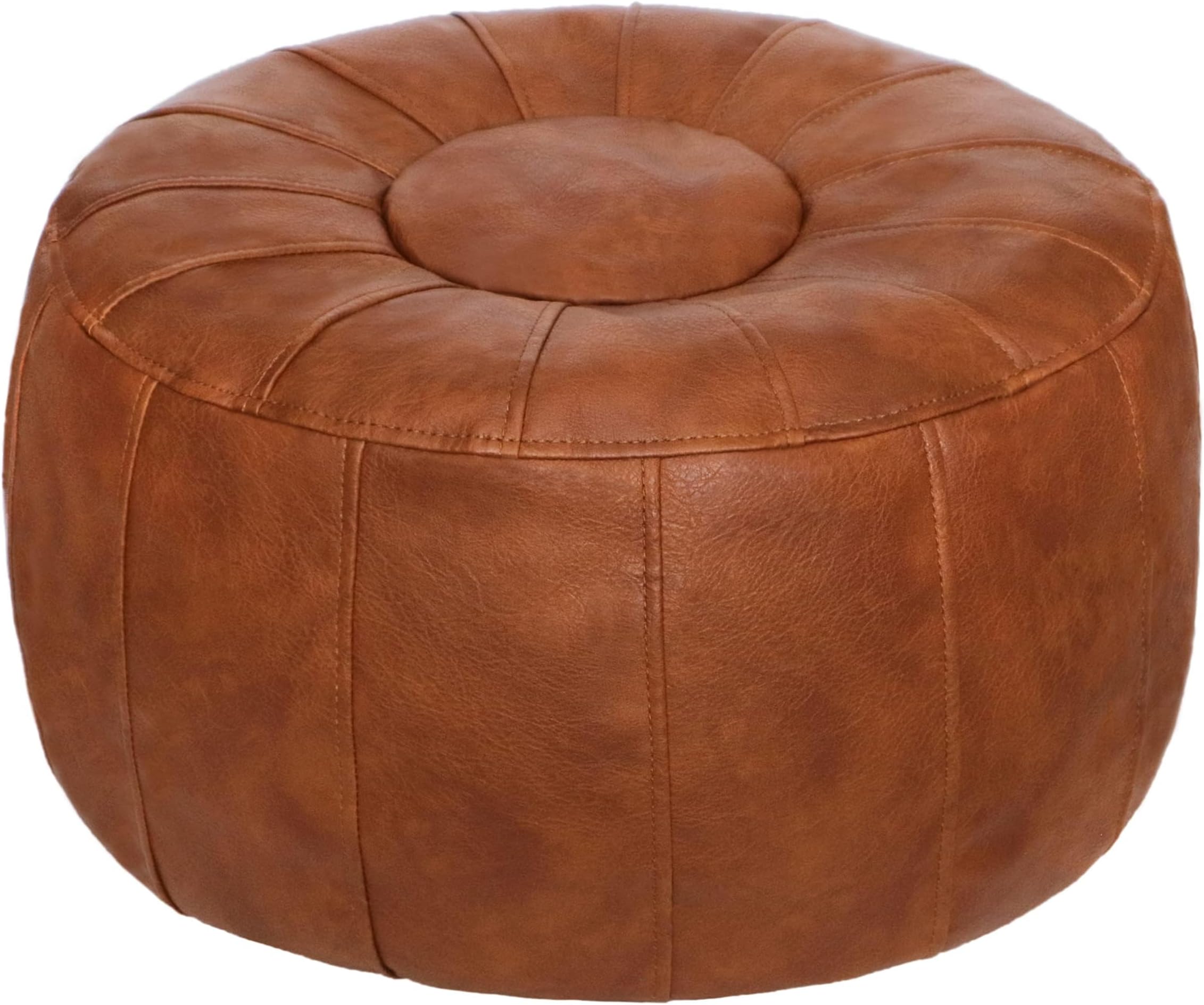 Amazon.com: LEATHEROOZE Handmade Leather Pouf Ottoman – Square 18"x18 ...