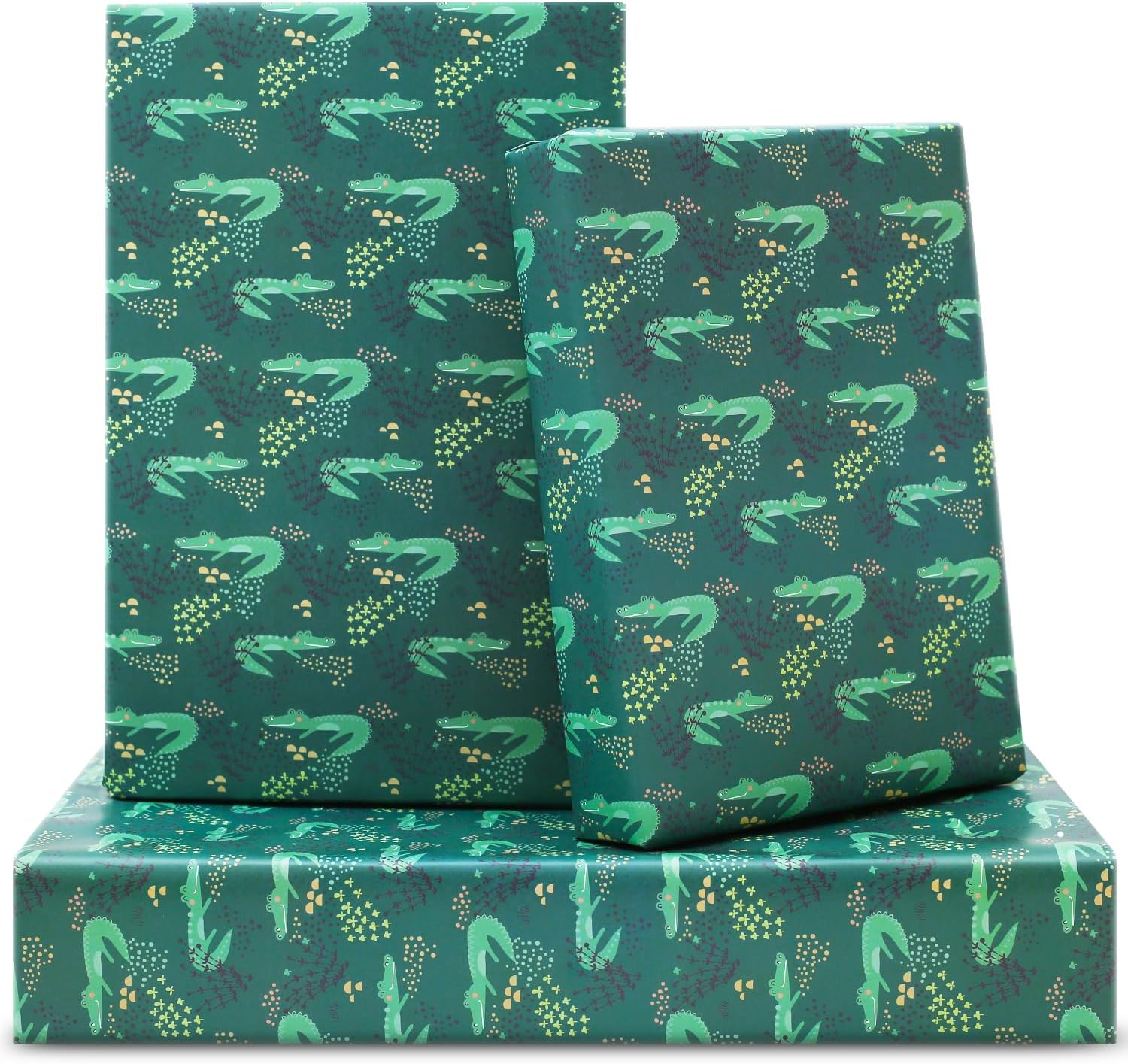 Amazon.com: Crocodile Wrapping Paper for Boys Girls Kids, 6 Sheets ...