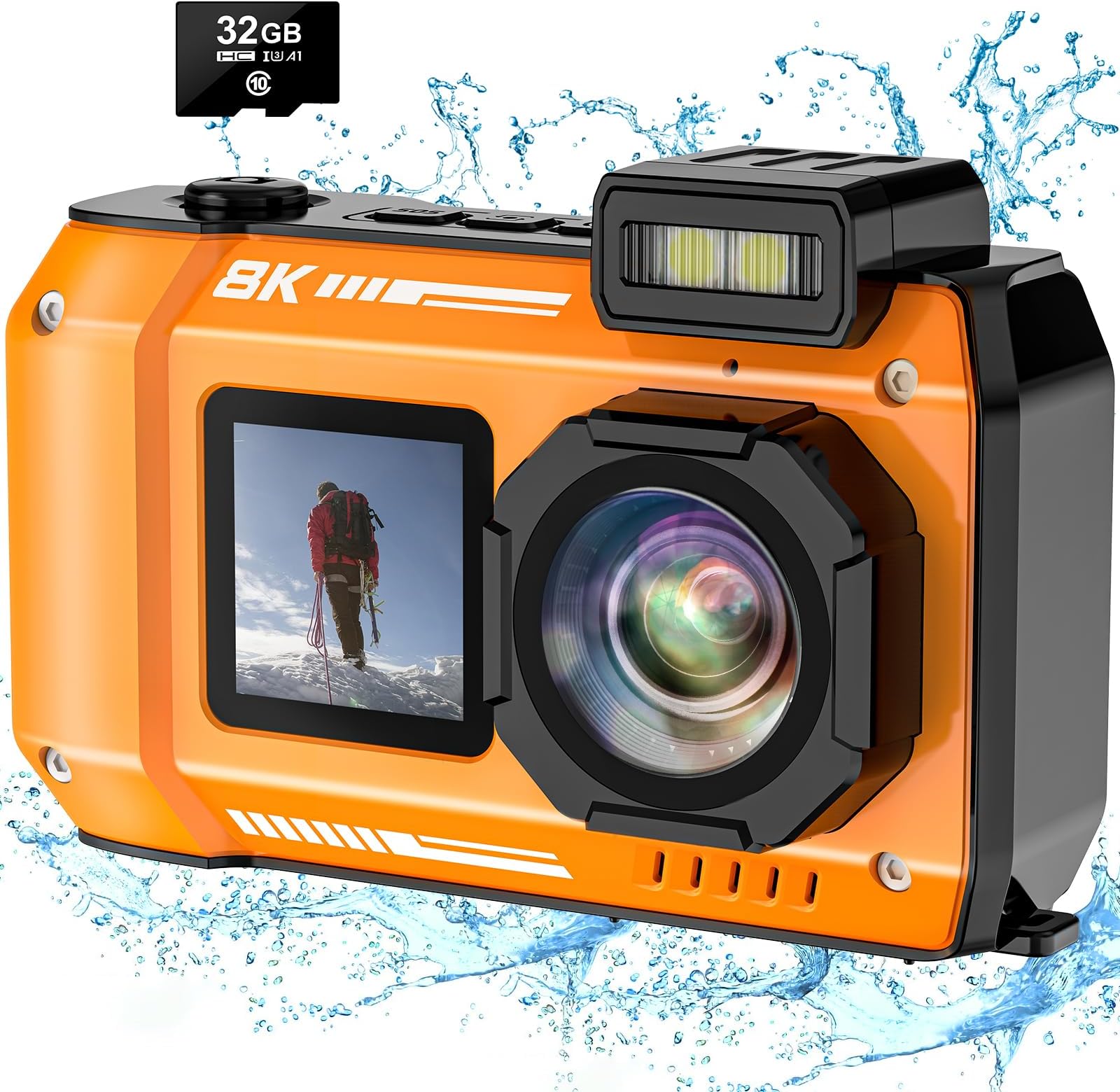 Amazon.com : SPUNALP 8K UHD Underwater Camera 33FT Autofocus 70MP ...