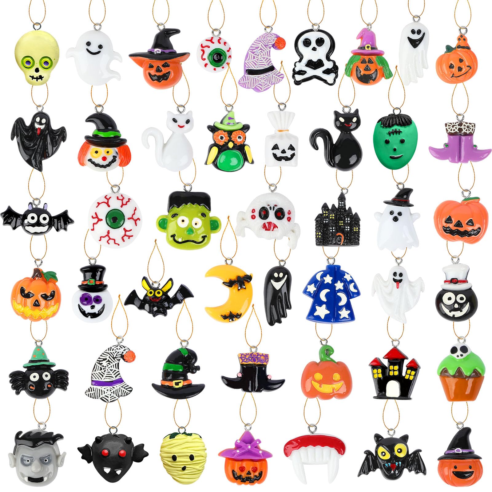 Amazon.com: DTOFOOT 36PCS Mini Resin Halloween Ornaments Tiny Halloween ...