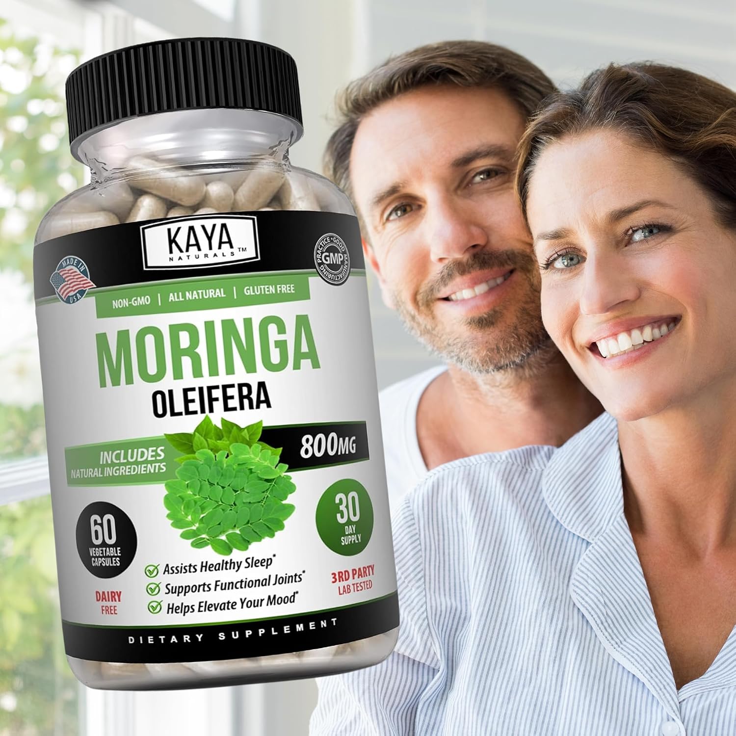 Kaya Naturals Extracto de hoja de moringa Suplemento completo de ...
