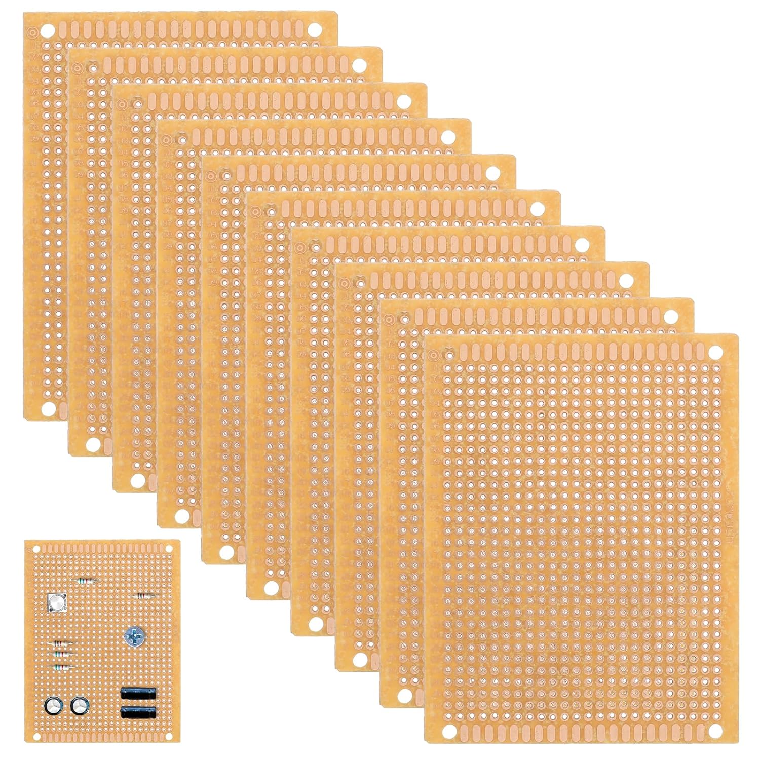 10 PCS 70mm x 90mm PCB Board Prototype Kit, Universal Printed Circuit Board, Copper Stripboards ...