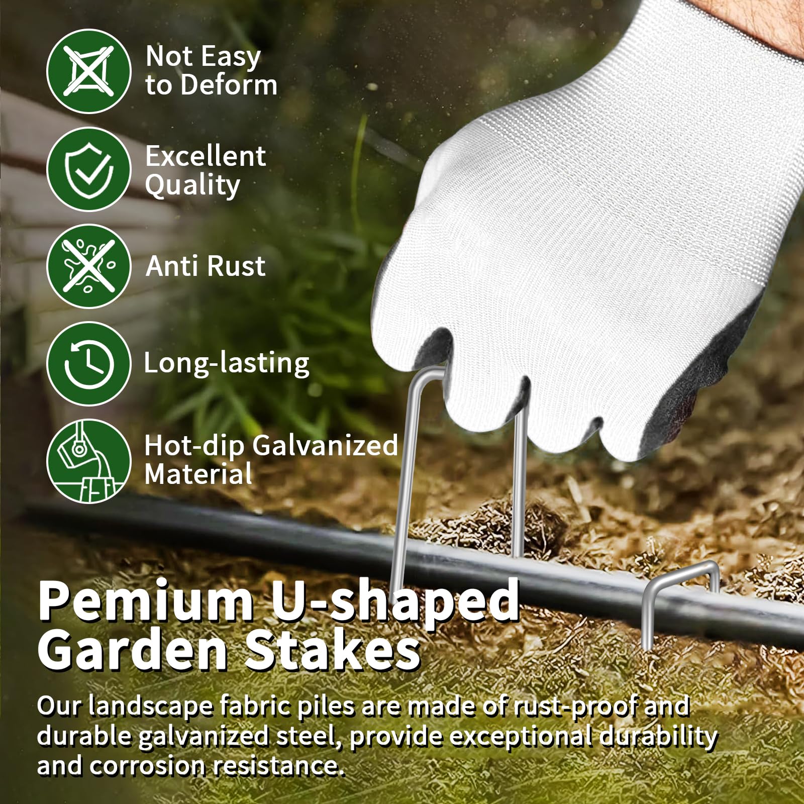 Snapklik.com : 30Pack 6-Inch Galvanized Garden Landscape Staples Stakes ...