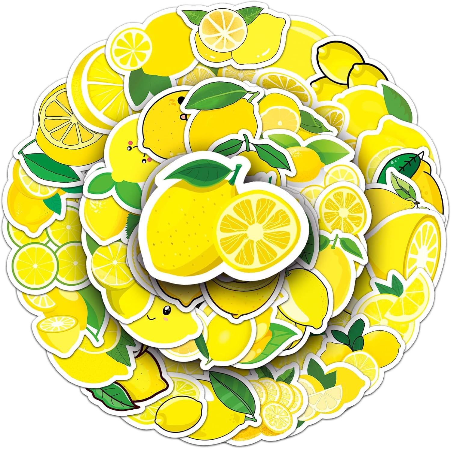 Amazon.com: 50PCS Cartoon Cute Lemon Stickers Pack, Aesthetic Vinyl Fruits Kids Sticker Decals ...