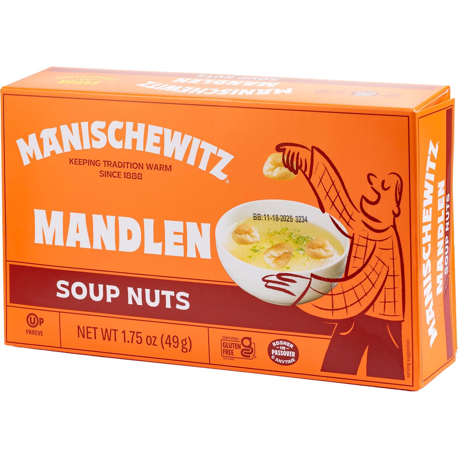 Amazon.com: Manischewitz Mandlen Soup Nuts 1.75oz (2 Pack) | Gluten ...