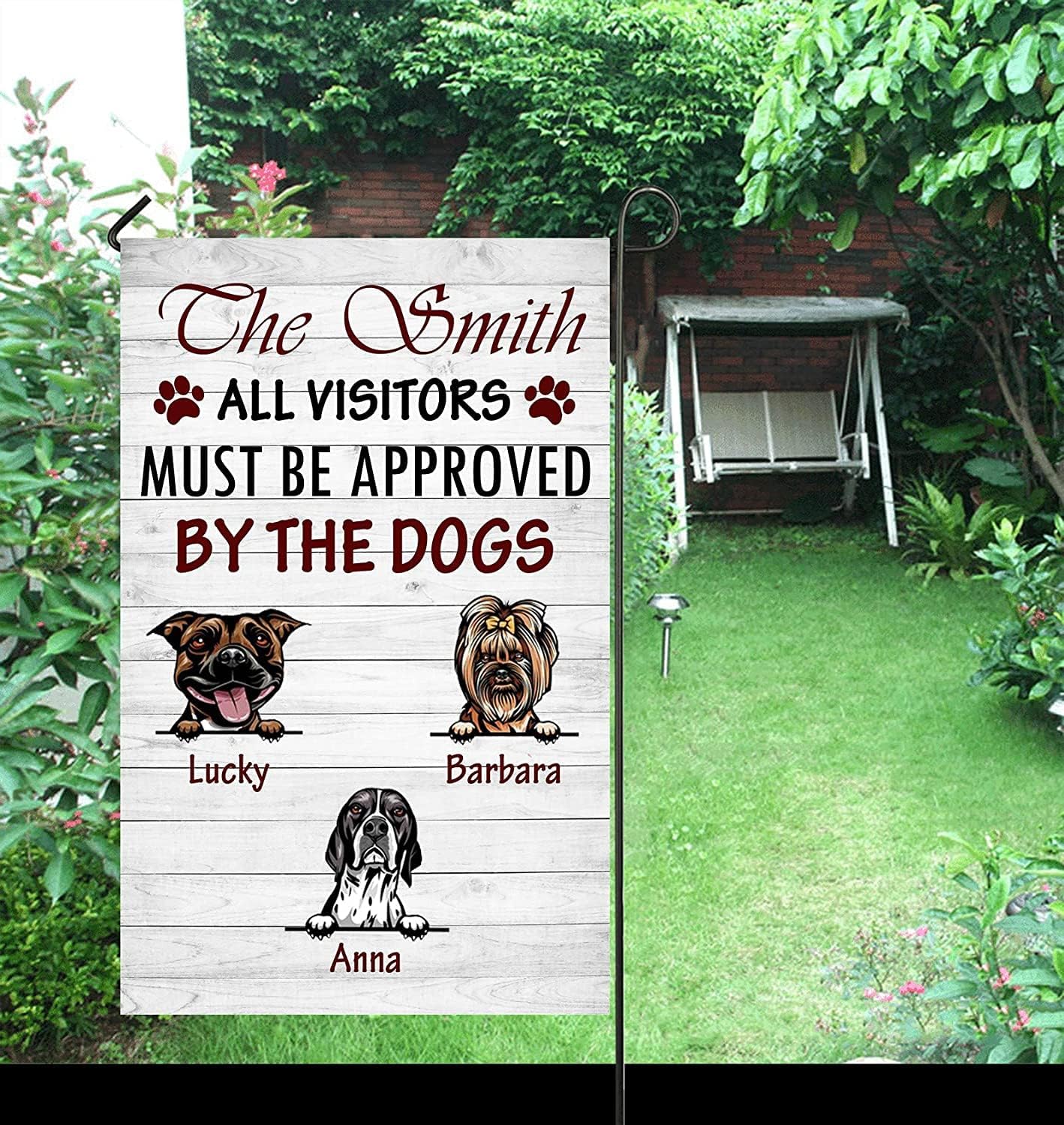 Amazon.com : Dog Garden Flag,Dog Welcome Flag Personalized Dog Pet Flag ...