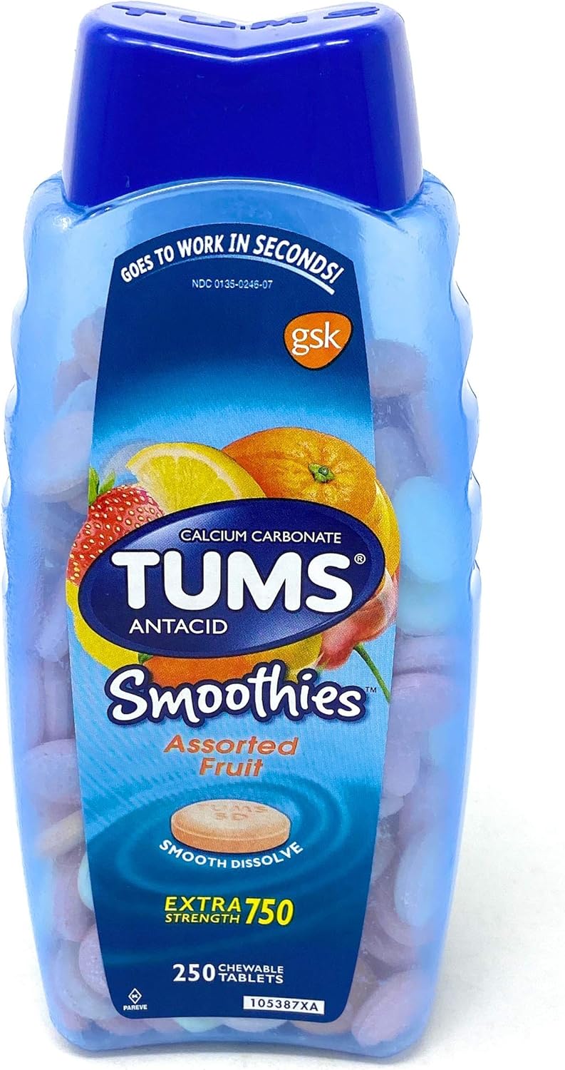 Amazon.com: TUMS Extra Strength Smoothies, 250 Chewable Tablets ...