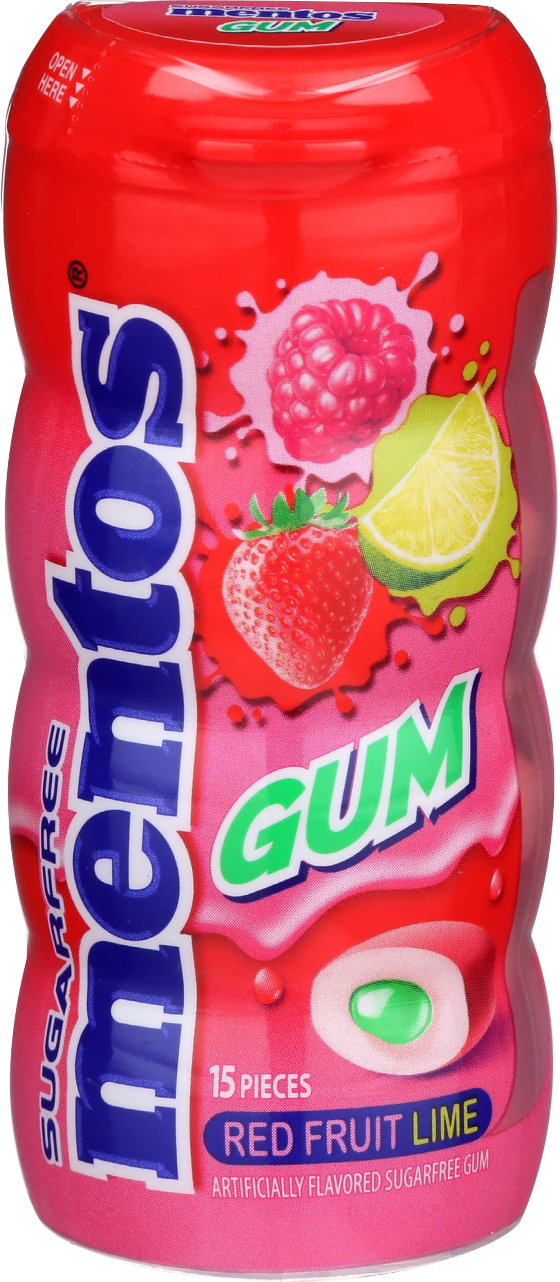 Amazon.com : Mentos Gum - Red Fruit Lime - Sugarfree (Pack of 10 ...