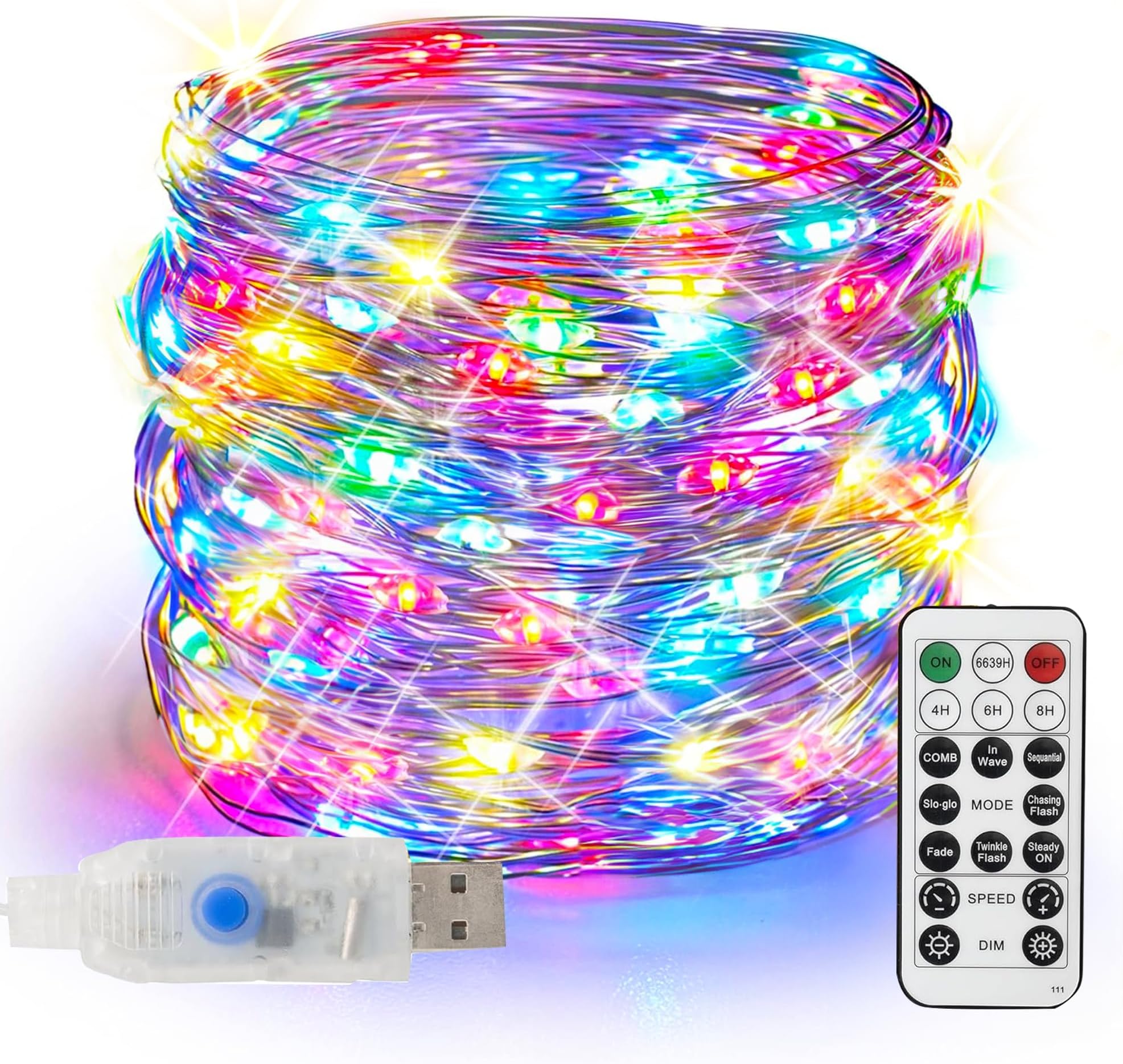 Amazon.com: Sanwo Color Changing Fairy Lights, 32.8Ft Waterproof LED ...