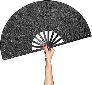 Amazon.com: BAICFQUK Large Rave Folding Hand Fan Popping Fan Clacking ...