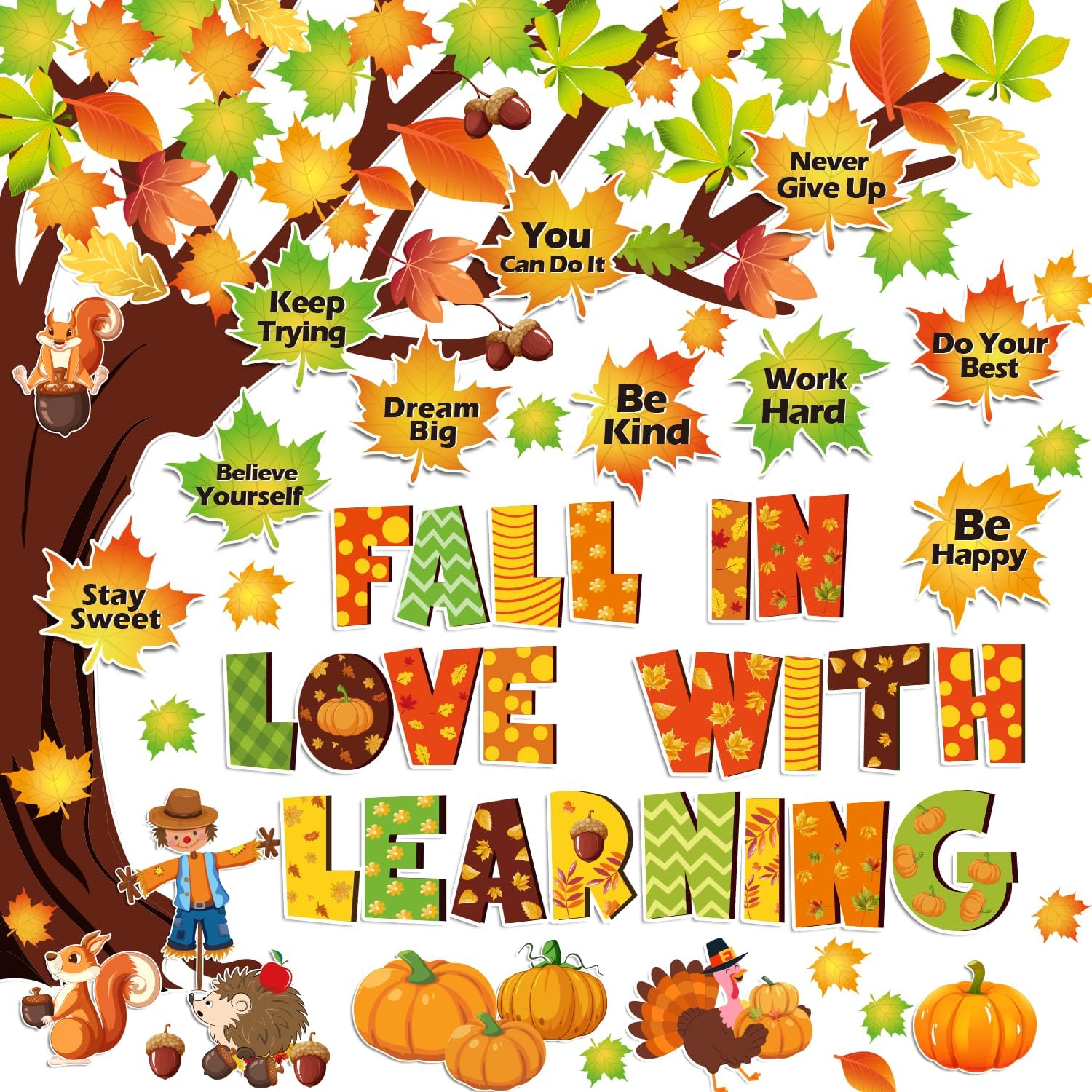 Amazon.com: 139Pcs Fall Bulletin Board Decorations, Fall in Love with ...