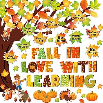 Amazon.com: 139Pcs Fall Bulletin Board Decorations, Fall in Love with ...