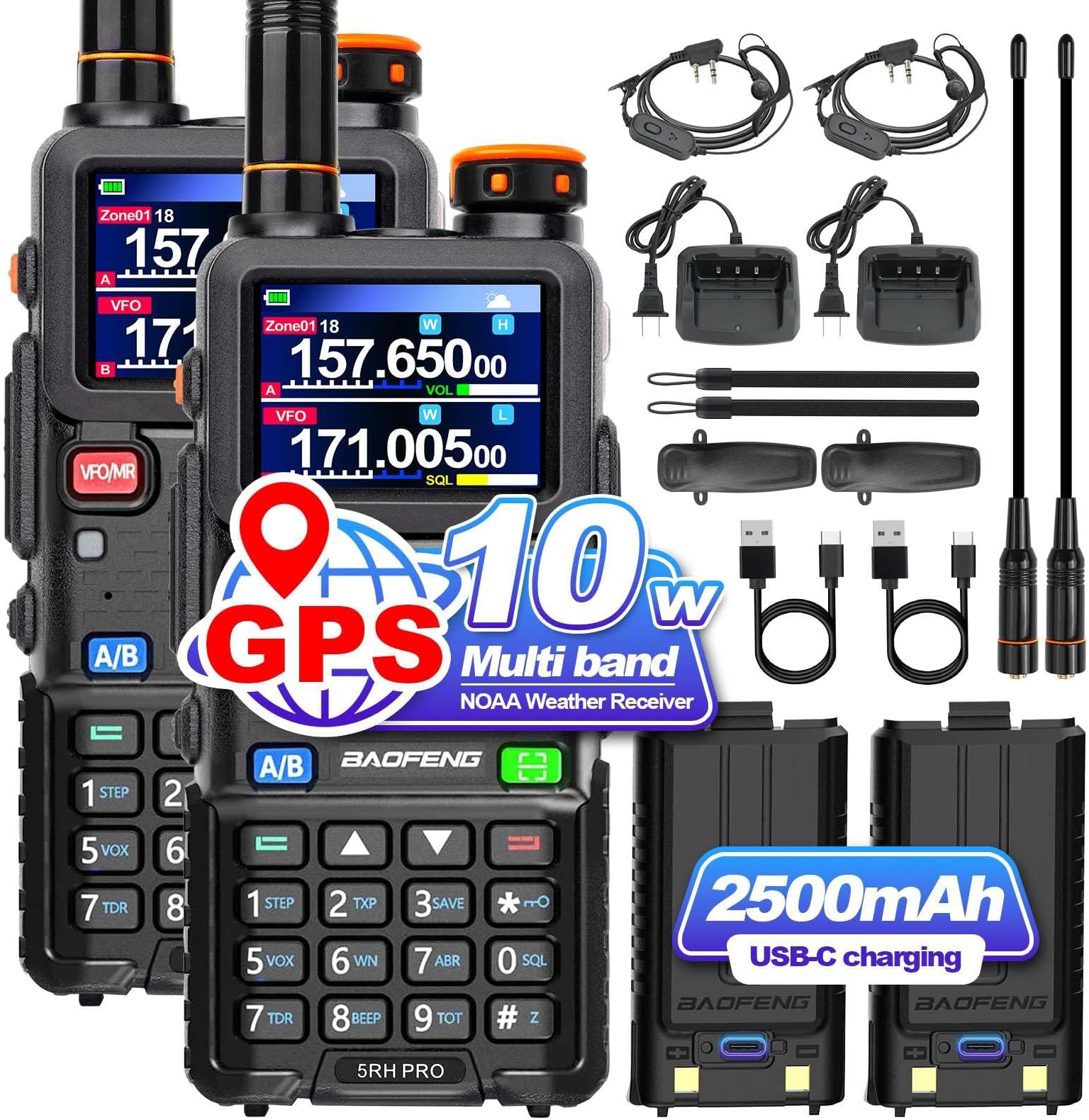 Amazon.com: BAOFENG BF-F8HP PRO 10 W Tri-Band Two-Way Radio – UV-5R 7th ...