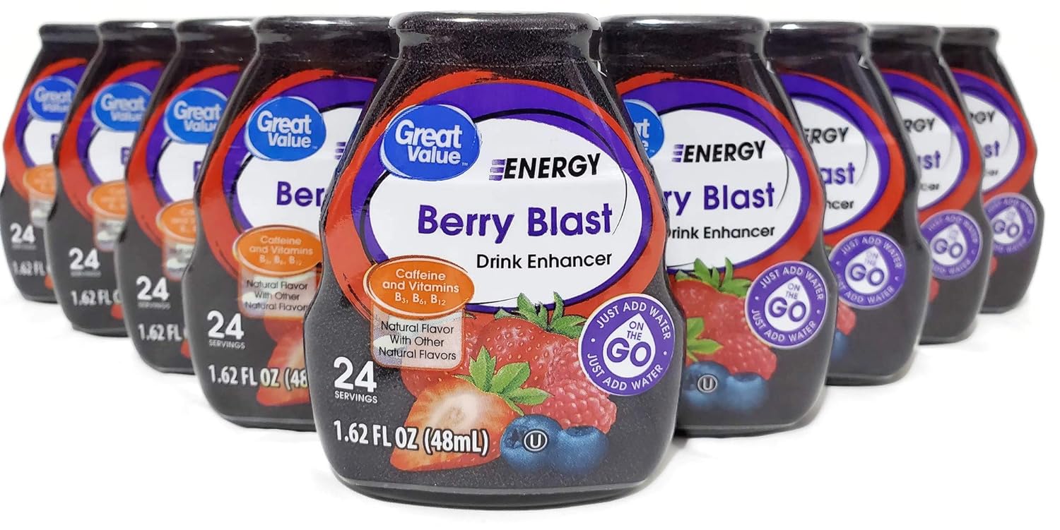 Amazon.com : (10 Pack) Great Value Energy Drink Enhancer, Berry Blast ...