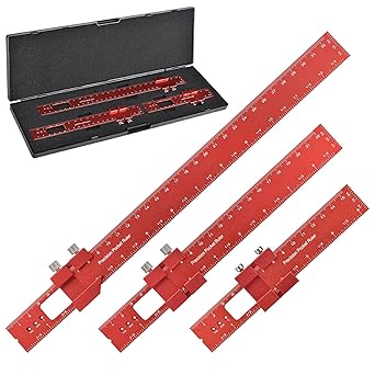 Woodworking Ruler Precision Pocket Rule - BOXmime 12, 8, 6 Inch Metal ...
