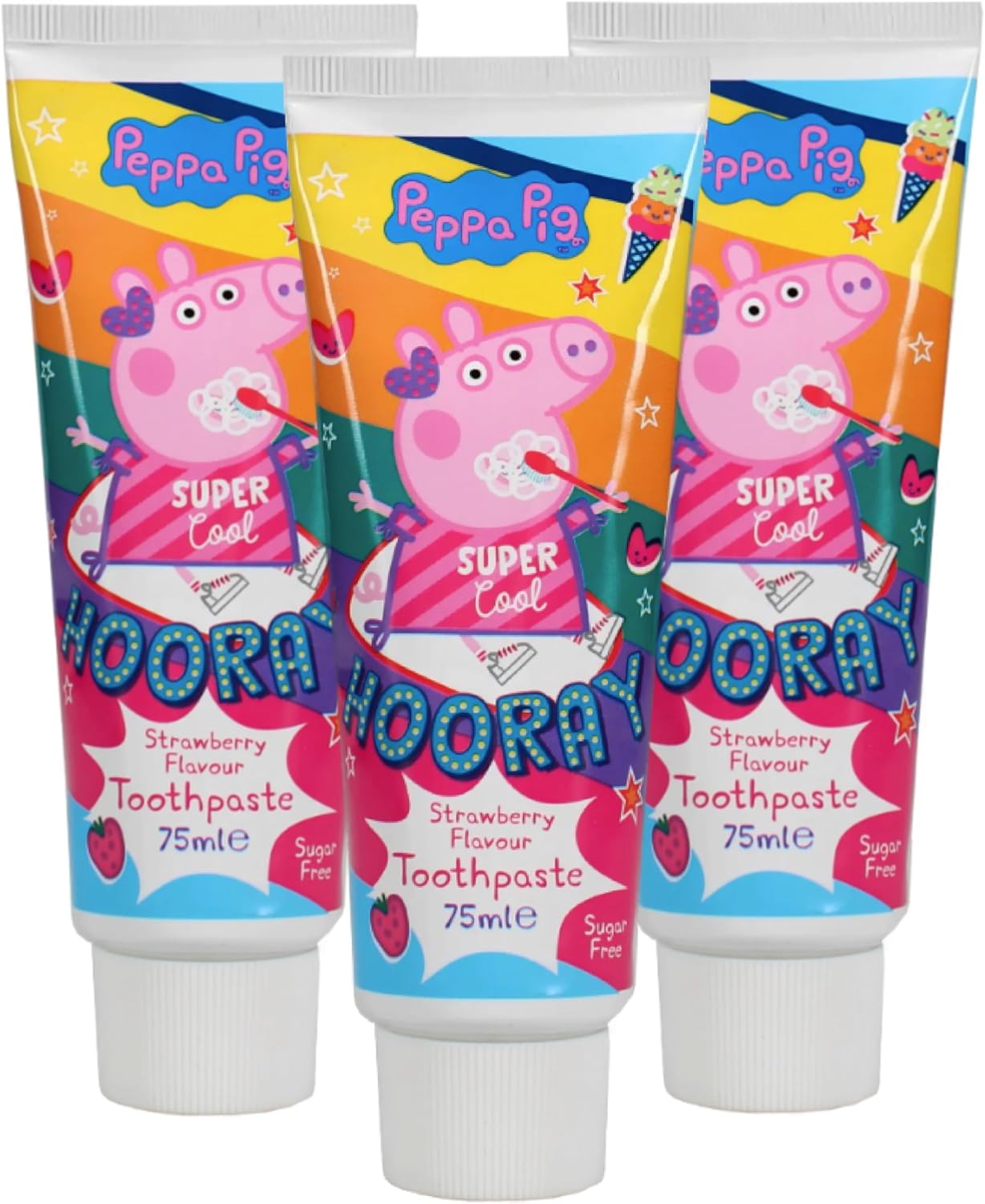 Peppa Pig Kids Toothpaste - Strawberry Flavoured Fluoride Toothpaste ...