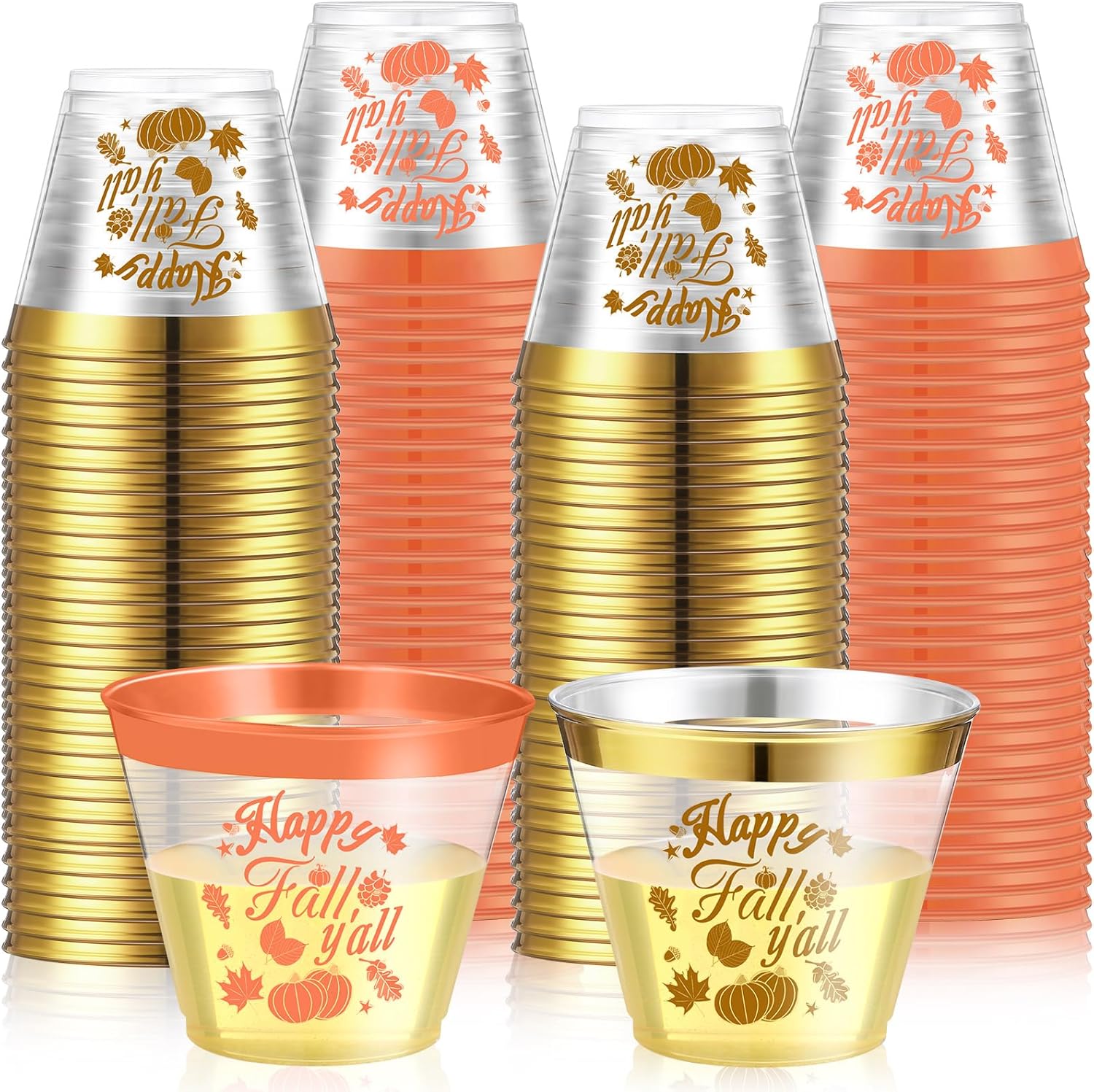 Amazon.com: Funnymoom 50 Pcs Thanksgiving Plastic Cups Disposable ...
