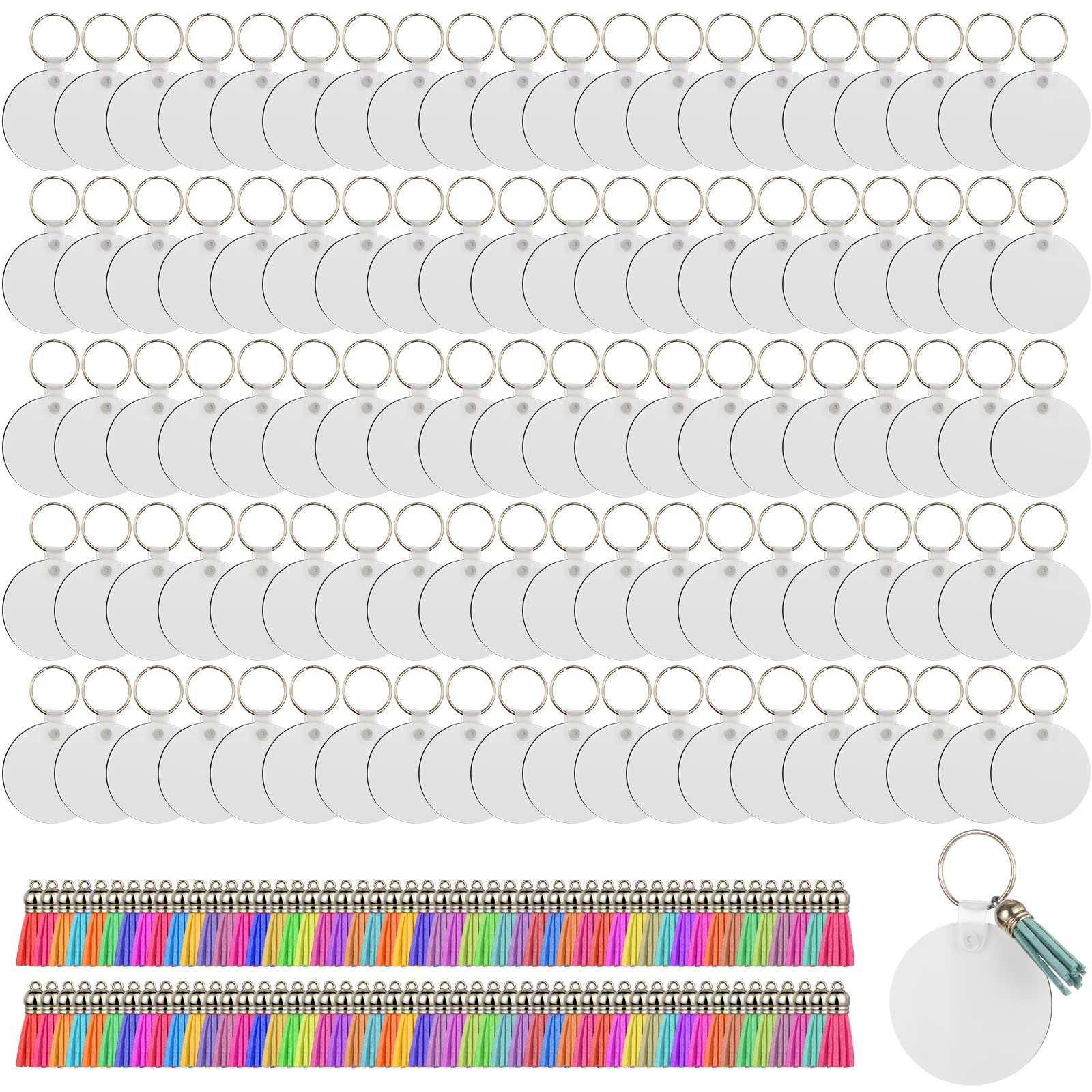 Amazon.com: Bucherry 400 Pieces Sublimation Keychain Blanks Double Side ...