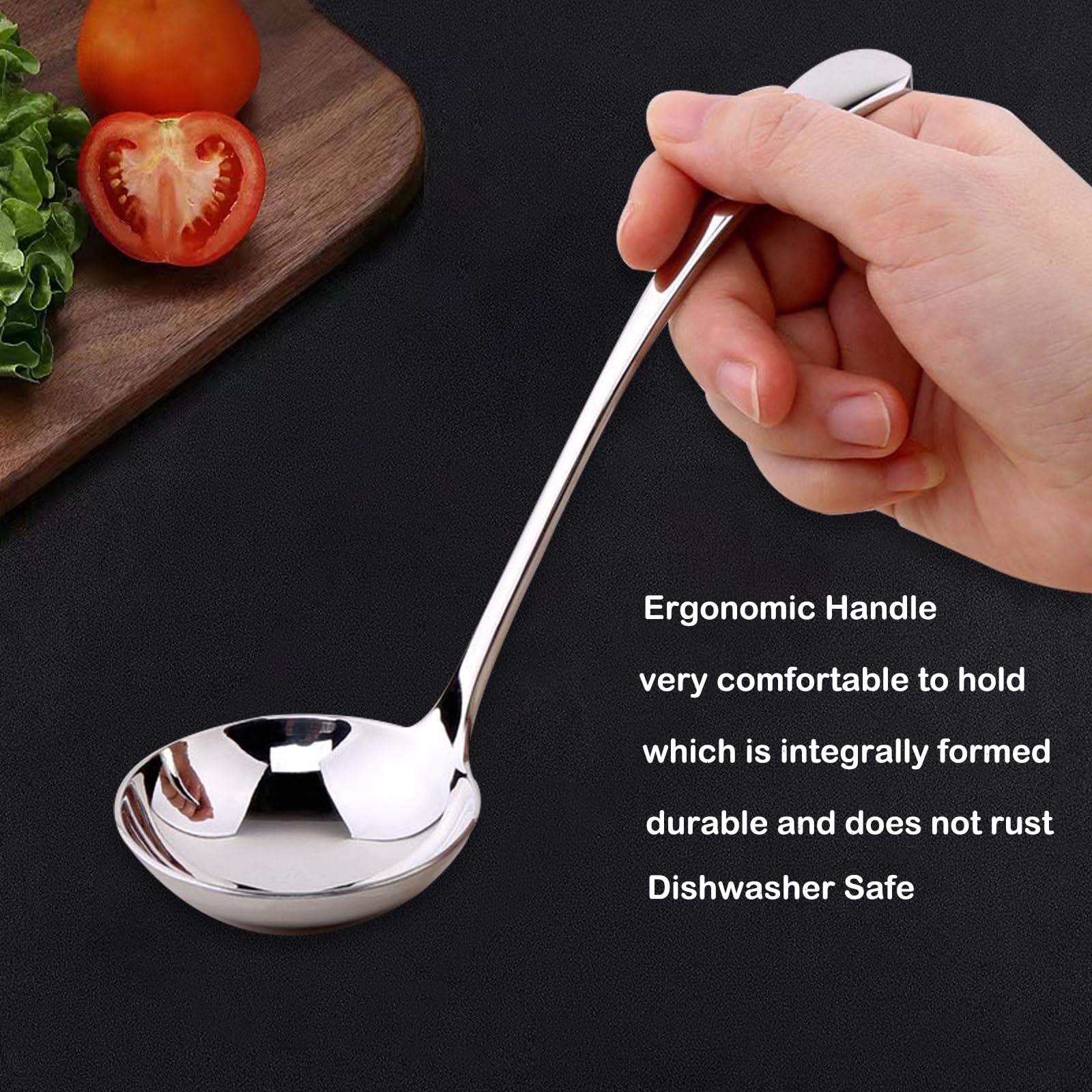 Mini Ladle Ru00f6sle Stainless Steel Soup Ladle, Flat Handle, 3.7-Ounce ...
