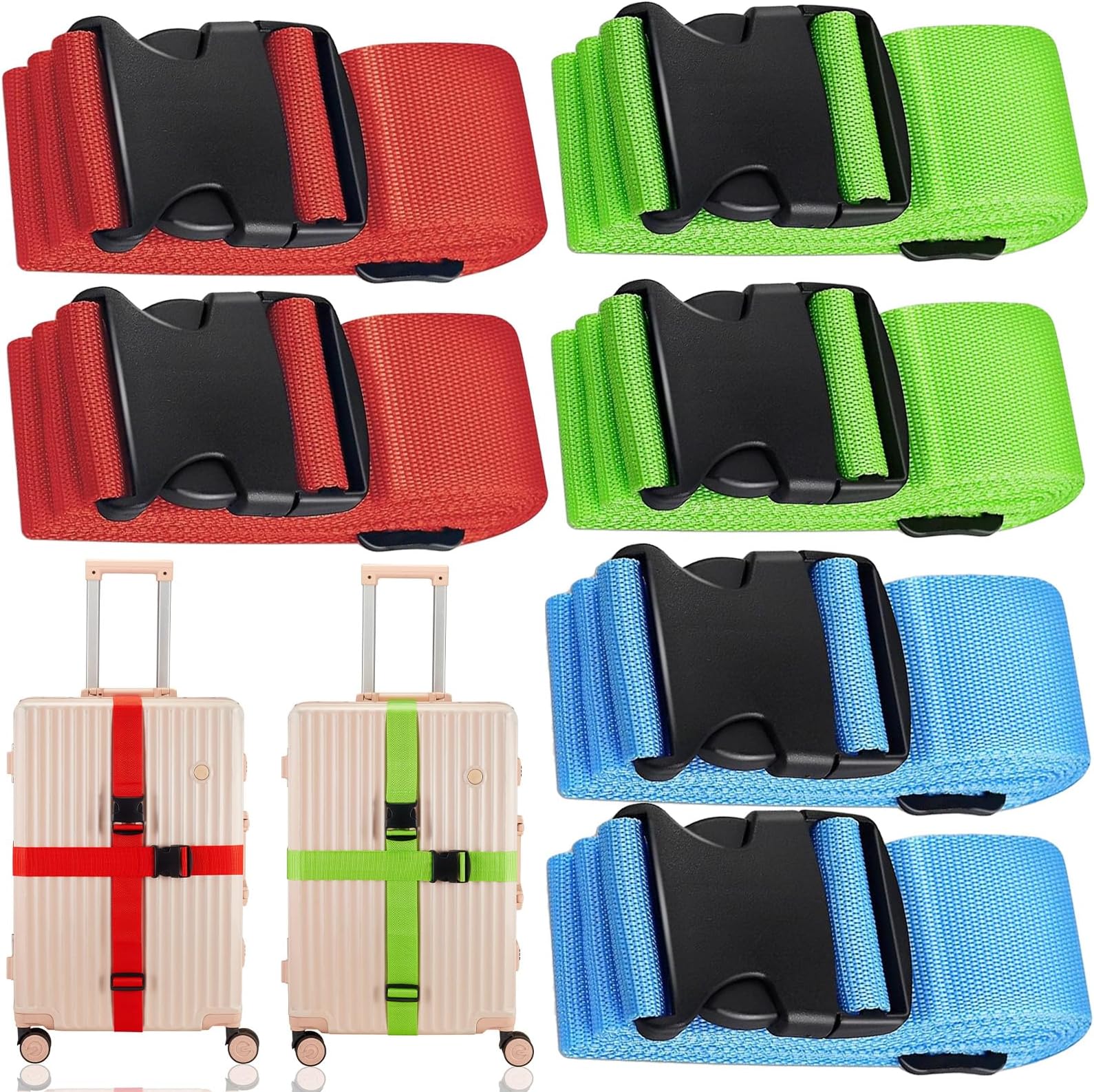 6 Pack Luggage Straps for Suitcases, Luggage Strap, Suitcase Strap ...