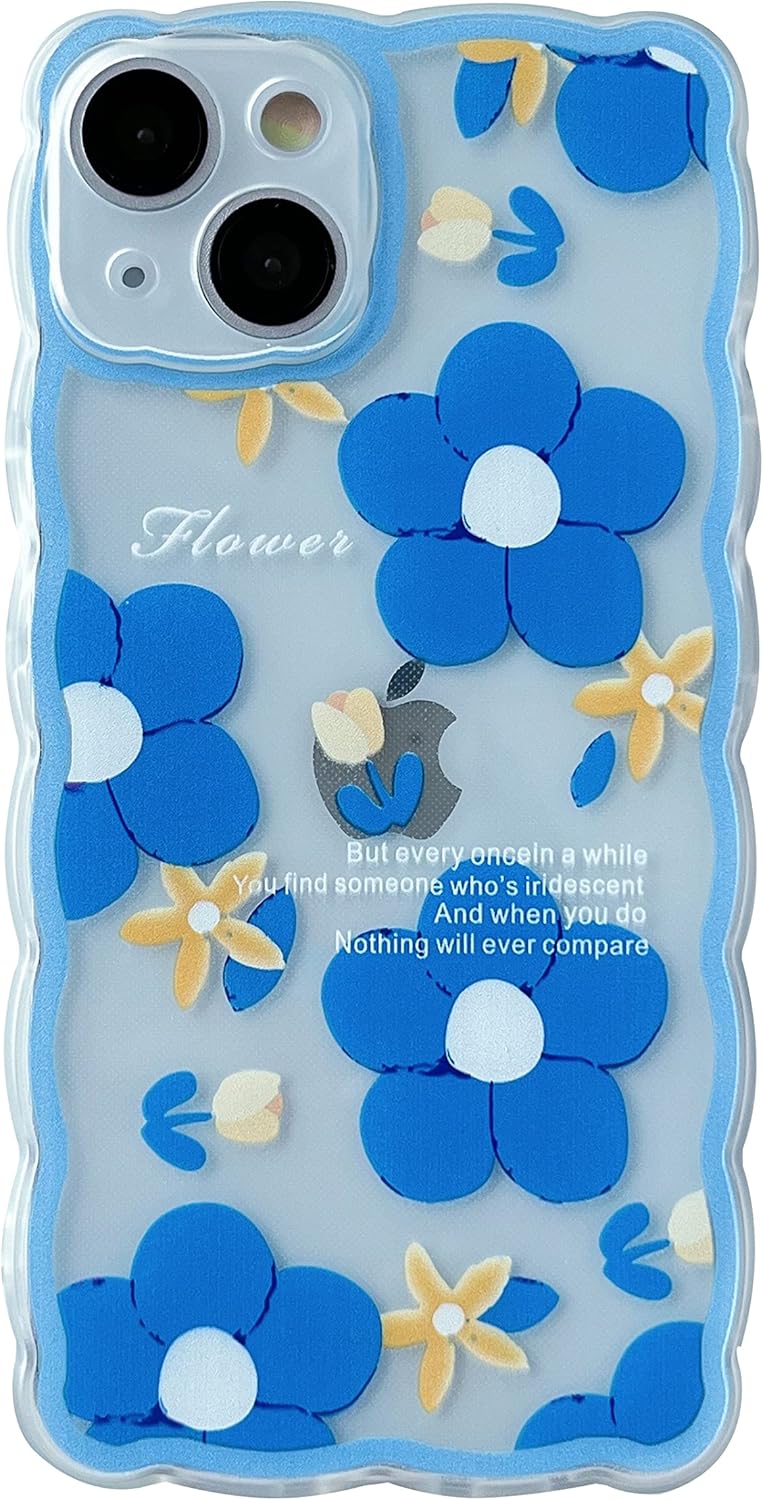 Amazon.com: Caseative Cute Kawaii Flower Floral Bear Curly Wave Frame ...