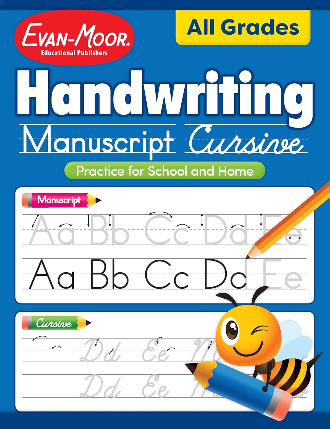 Evan-Moor Handwriting: Manuscript, Cursive, Grades K-8, Workbook, Line ...