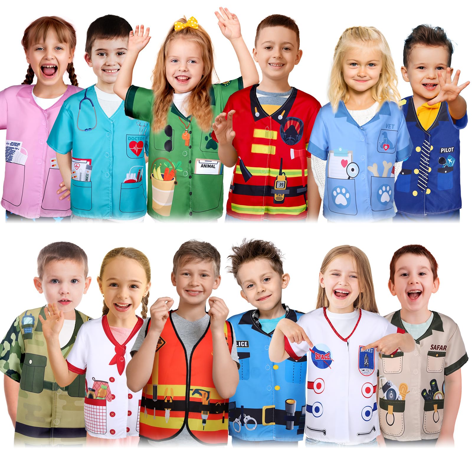 Snapklik.com : 12 Pcs Kids Role Play Costume Dress Up Clothes For Kids Community Helper Career ...