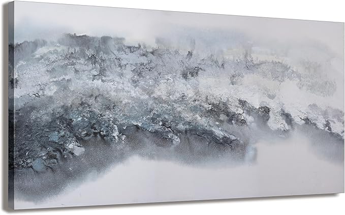 Amazon.com: Grey And White Wall Paintings Abstract Wall Decorations ...