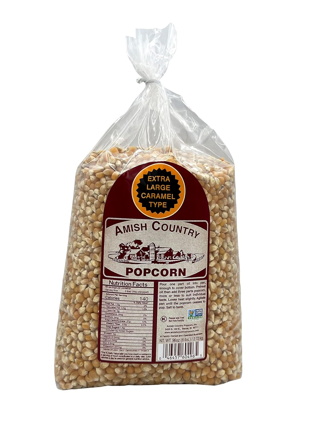 Amazon.com: Amish Country Popcorn | 6 lb Bag | Extra Large Caramel Type ...