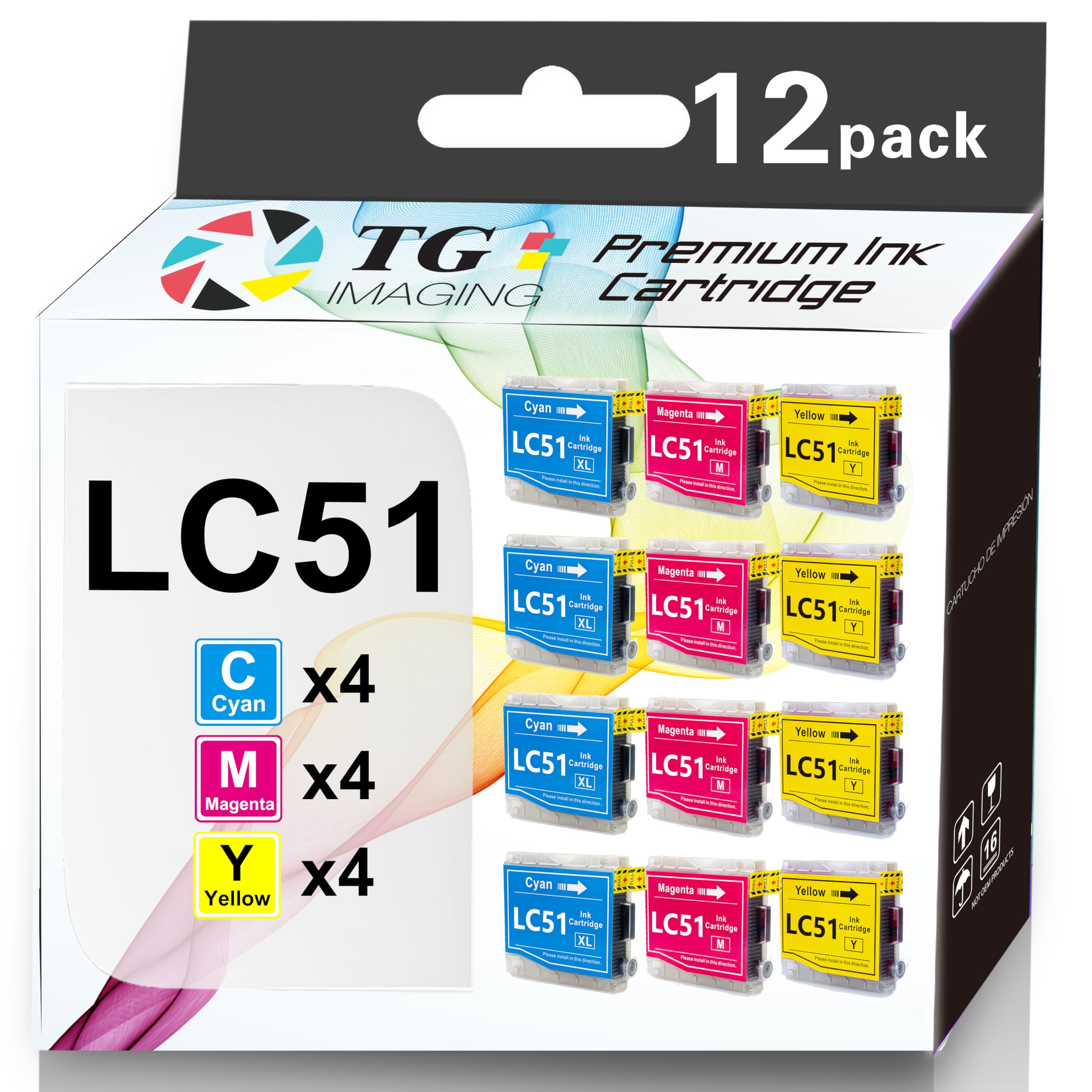 Amazon.com: TG Imaging Compatible LC51 Ink Cartridge (4X lc51 Cyan,4X ...