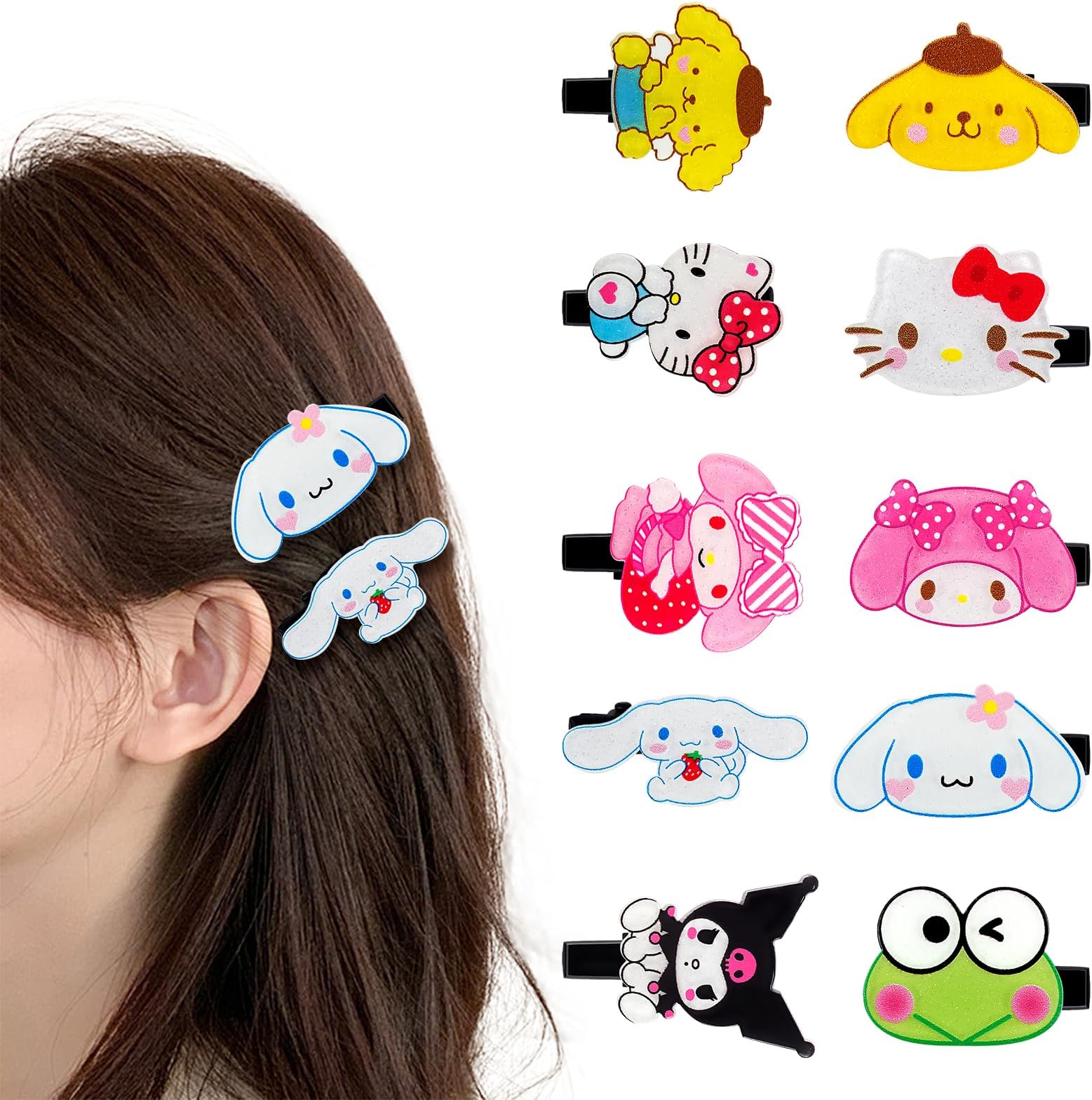 Amazon.com : Cute Hair Clips for Girls | Kuromi Melody Cinnamoroll ...