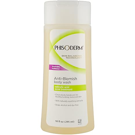 Amazon.com : Phisoderm Anti-Blemish Body Wash, 10-Ounce : Therapeutic ...