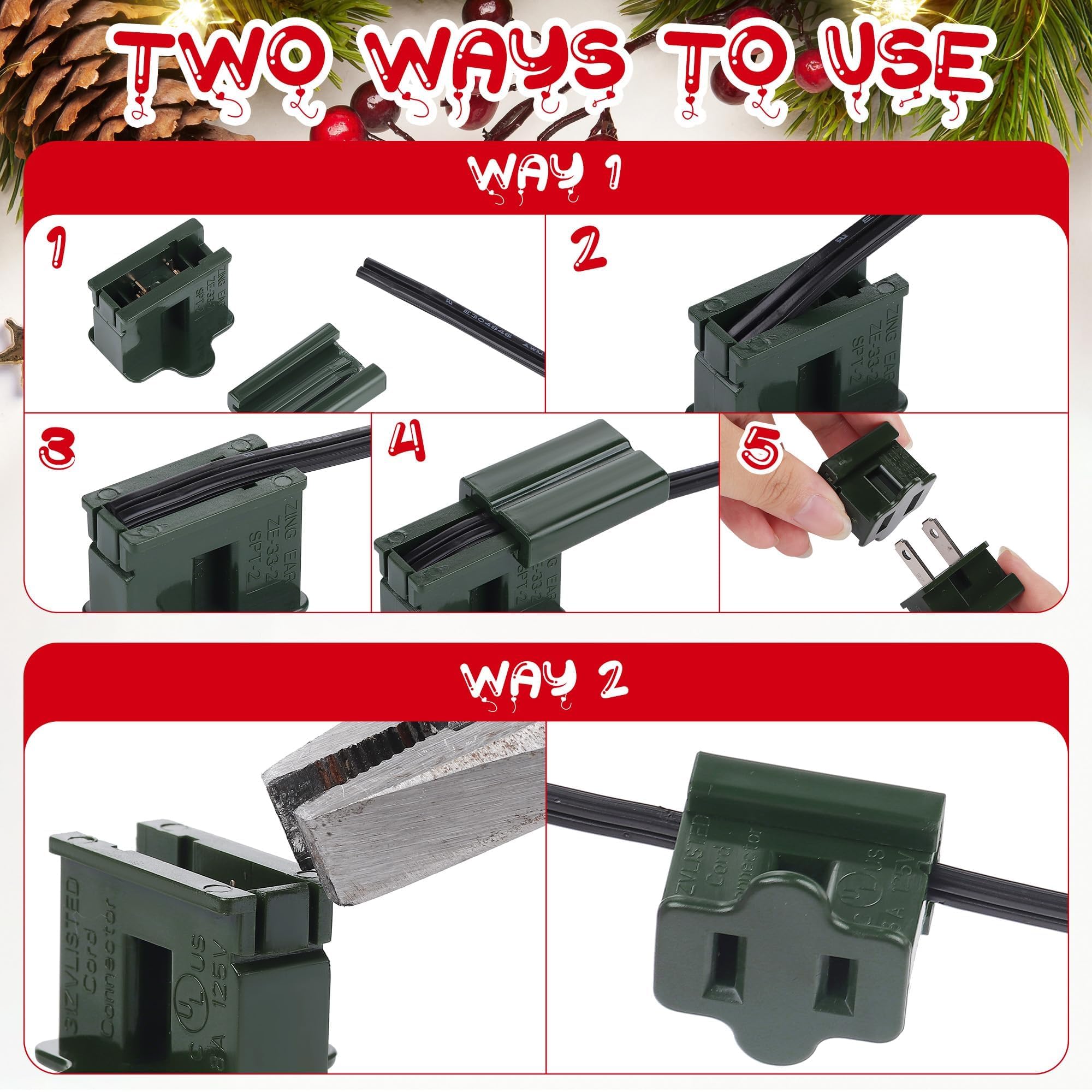 Snapklik.com : Fovths 30 Pieces Female And Male Light Slip Plug SPT-2 ...