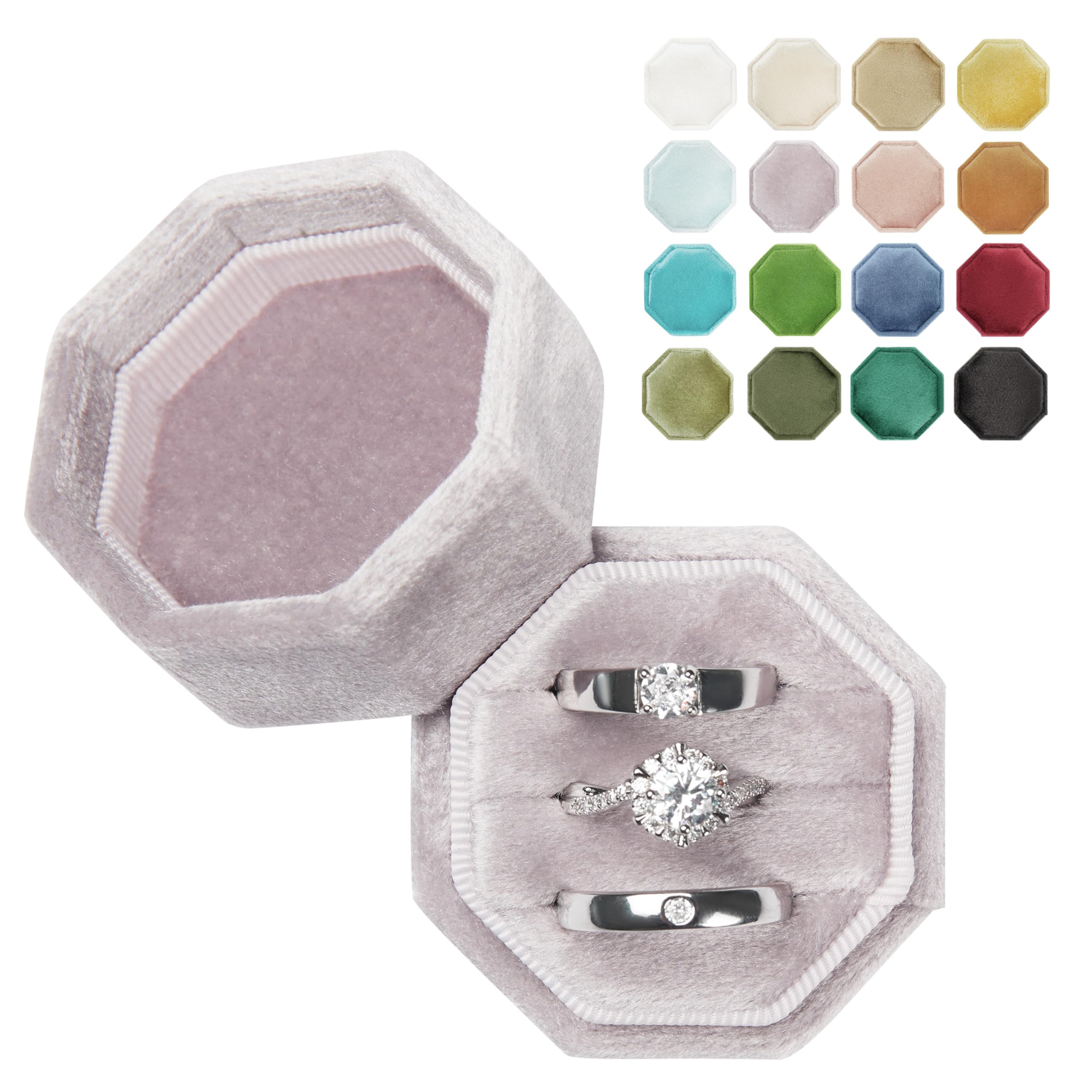 Amazon.com: Vacfulliven Velvet Ring Box Valentine's Day Ring Box ...