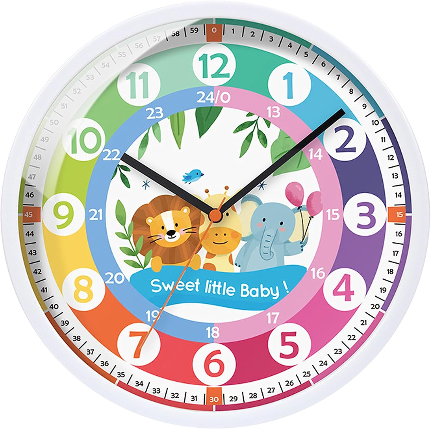 Amazon.com: ED-Lumos Children's Wall Clock Adorable Animals Cartoon ...