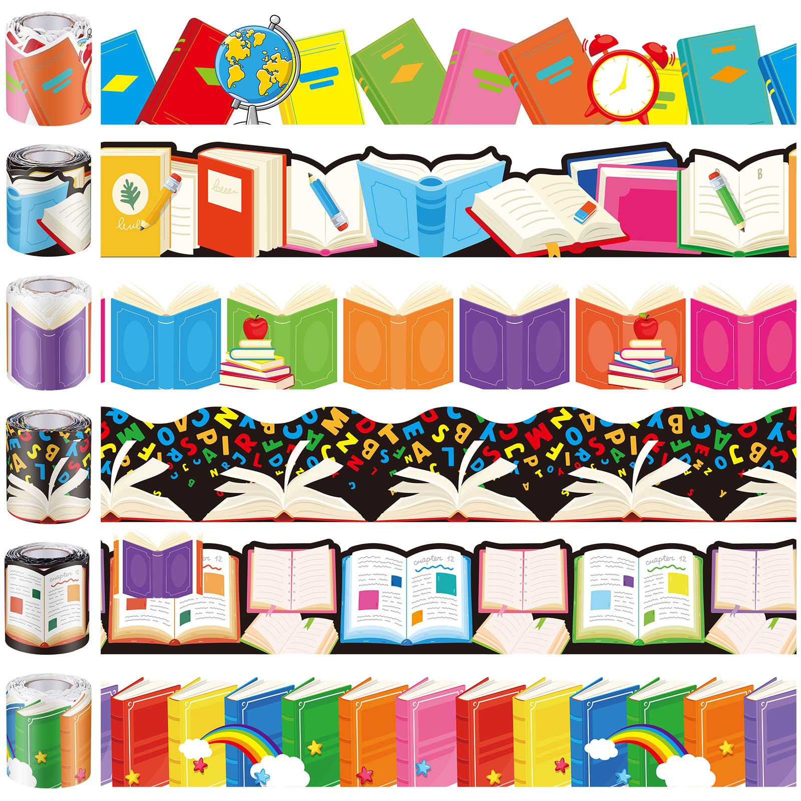 Snapklik.com : 6 Rolls 197 Ft Book Border Trim Classroom Border ...