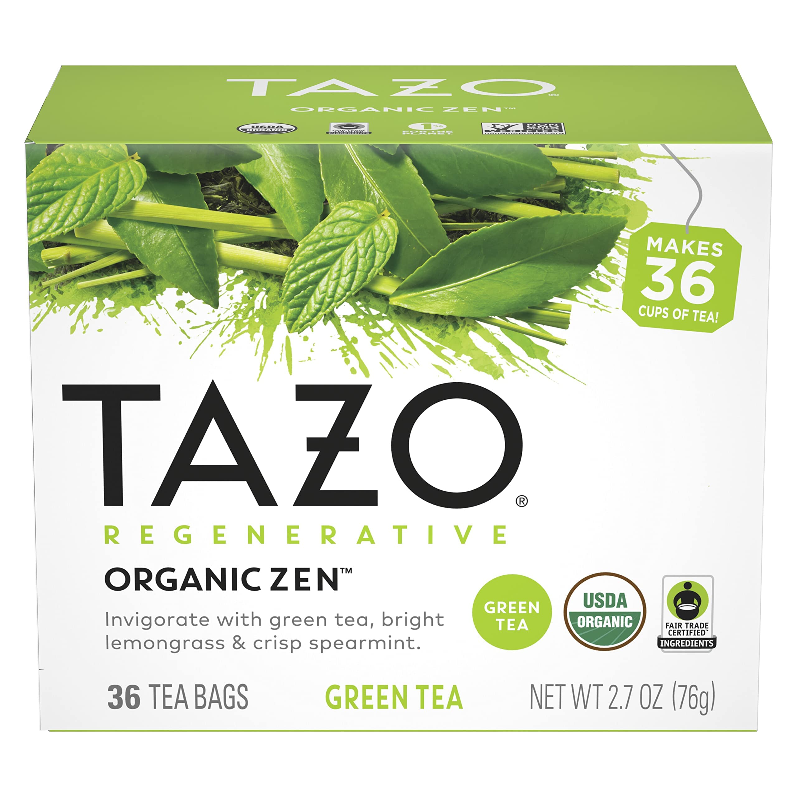 Snapklik.com : TAZO Regenerative Organic Zen Green Tea Bags, 36 Count
