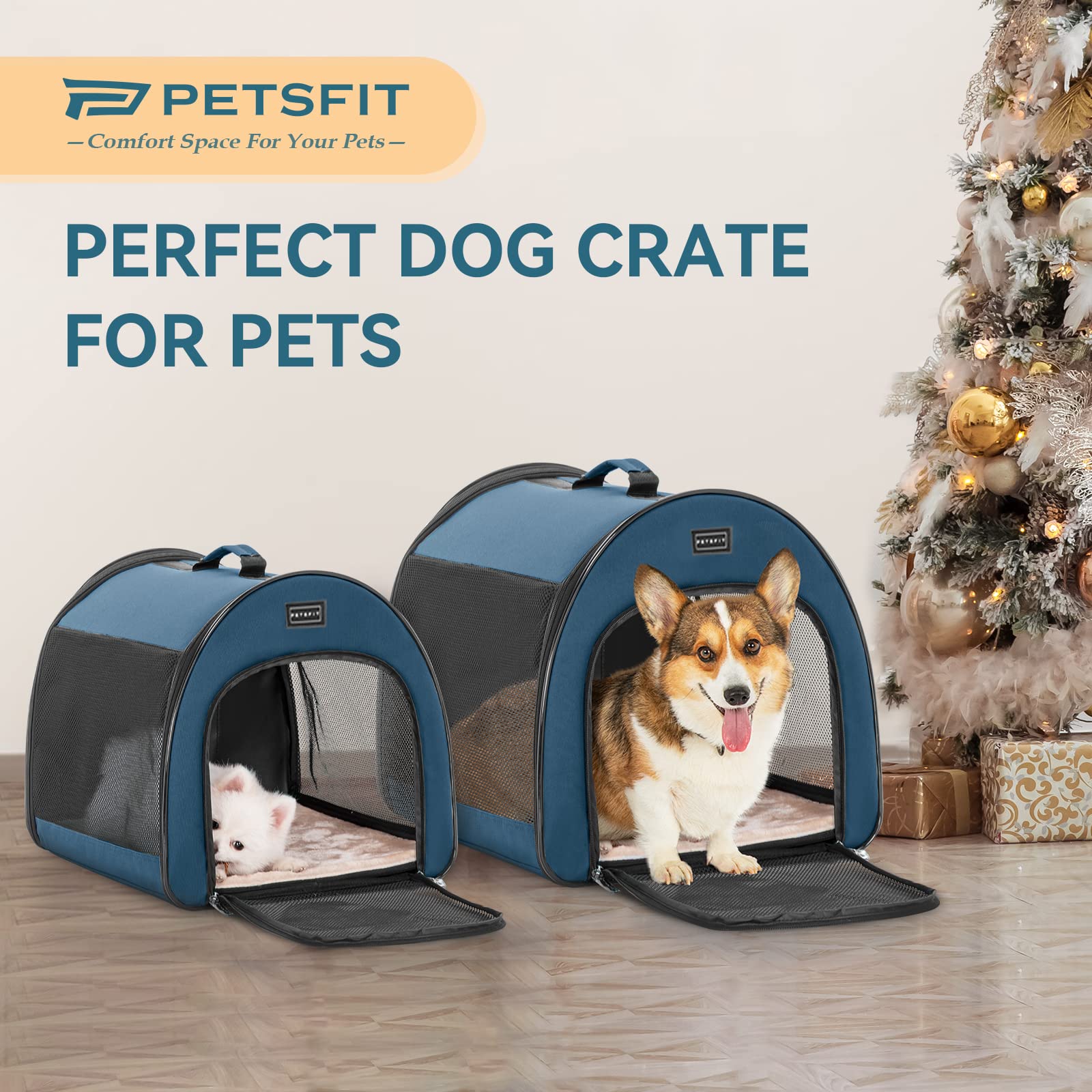 Snapklik.com : Soft Dog Crate For Medium Dog, Arch Design Indoor Cage ...