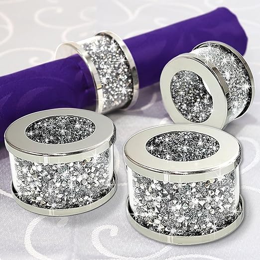 Amazon.com: VOHJD Crystal Glass Napkin Holder Silver Diamond Napkin ...