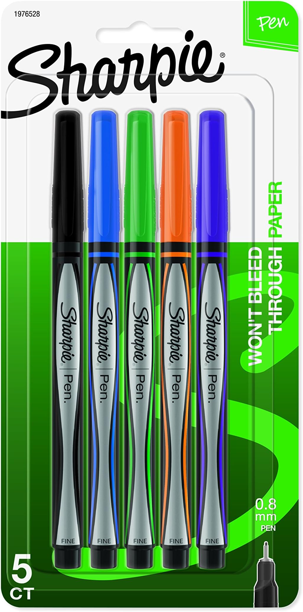 Amazon.com : SHARPIE Pens, Fine Point (0.8mm), Assorted Colors, 5 Count ...